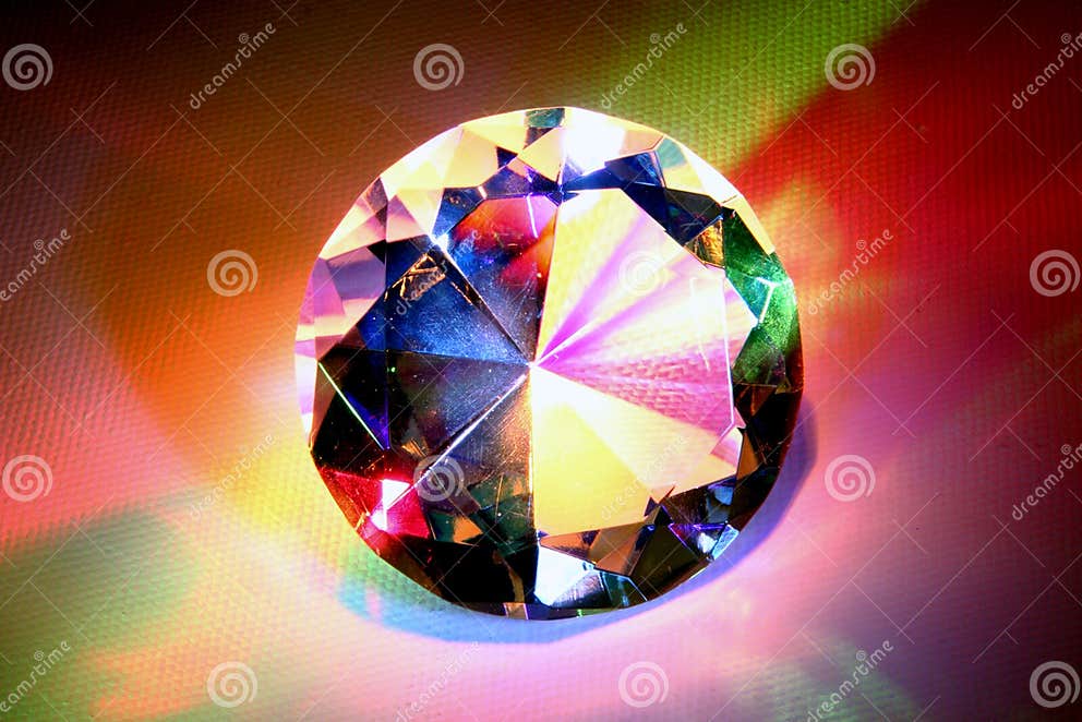 Diamond with Rainbow Colors Stock Photo - Image of rainbow, crystal ...