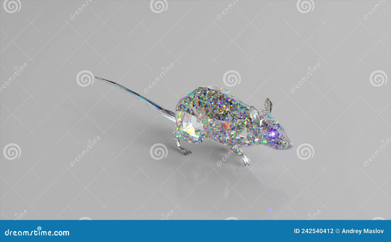 Diamond Rat. the Concept of Nature and Animals. Low Poly. White Color ...