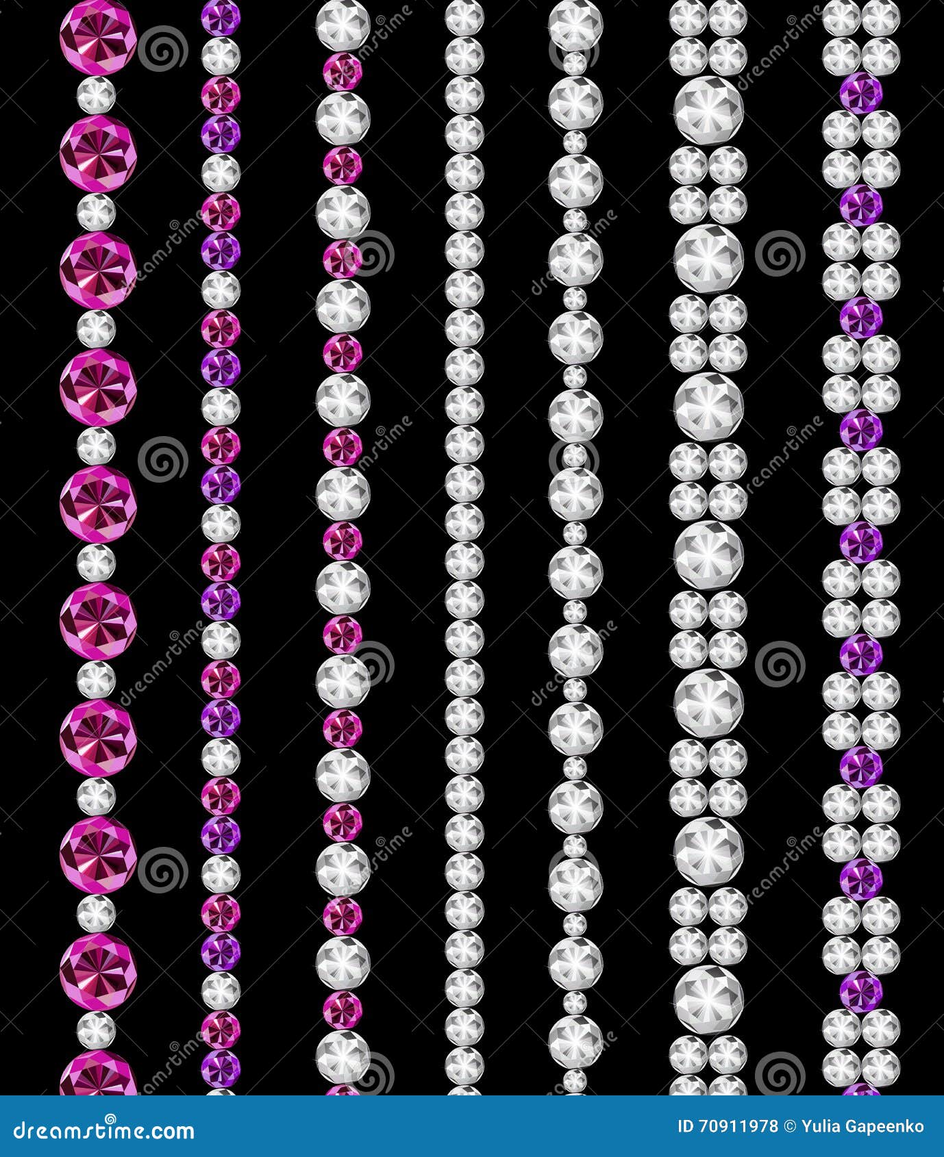 Diamond Realistic Borders Set Vector Illustration Stock Vector ...