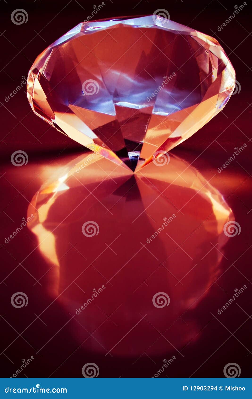 Diamond with reflection stock photo. Image of transparent - 12903294