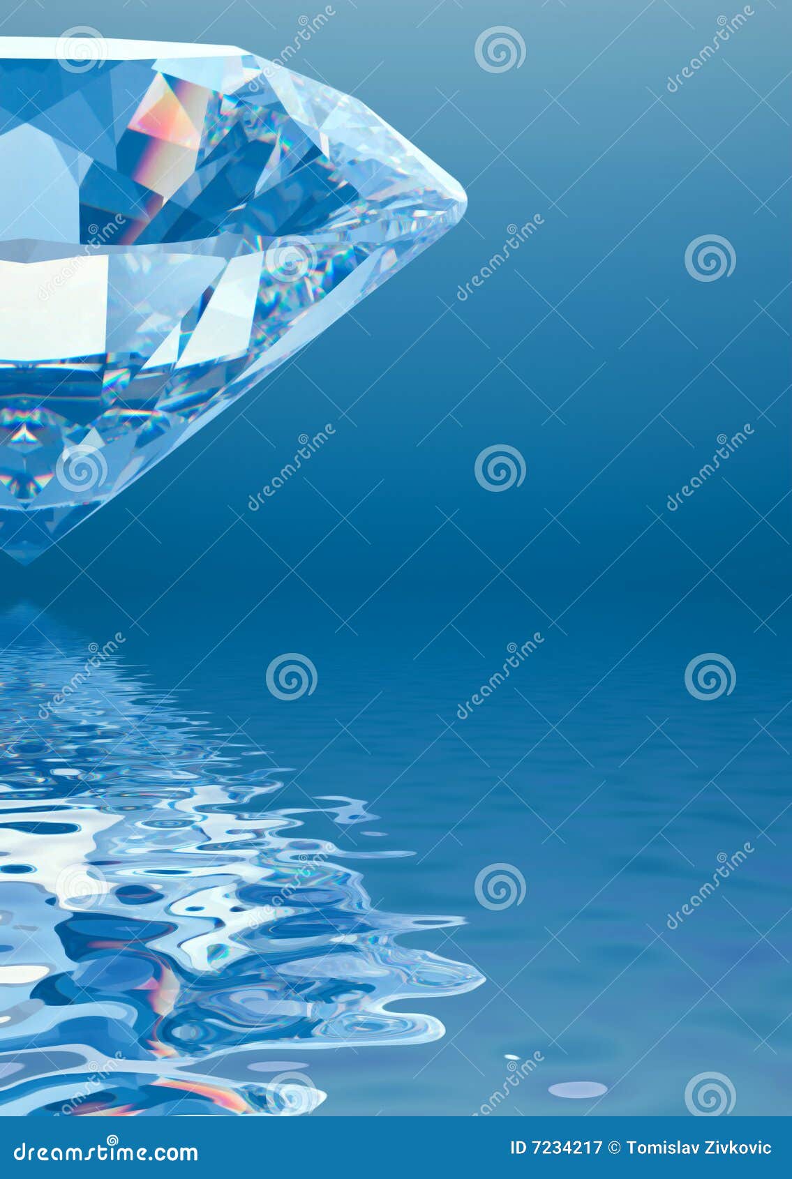 Diamond with reflection stock illustration. Illustration of facet - 7234217