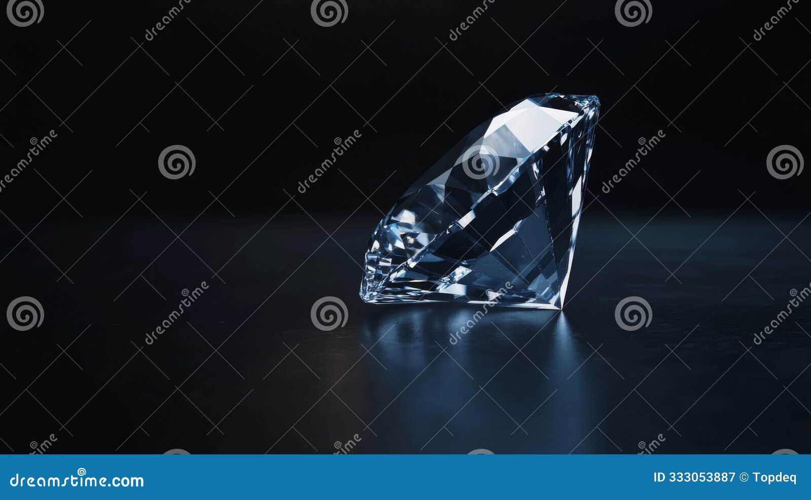 Diamond On Reflective Dark Surface Background Royalty-Free Stock Photo ...