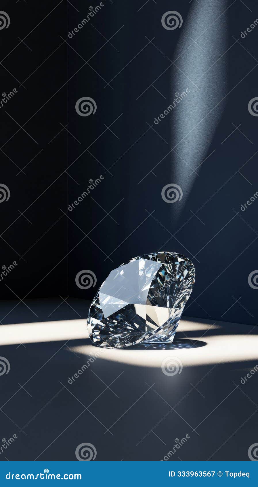 Diamond On Reflective Dark Surface Background Royalty-Free Stock Photo ...