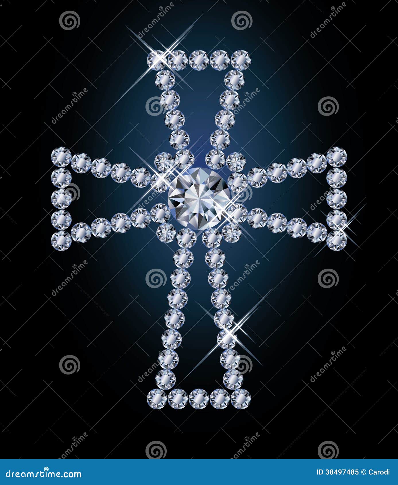 Diamond religious cross stock vector. Illustration of glittery - 38497485