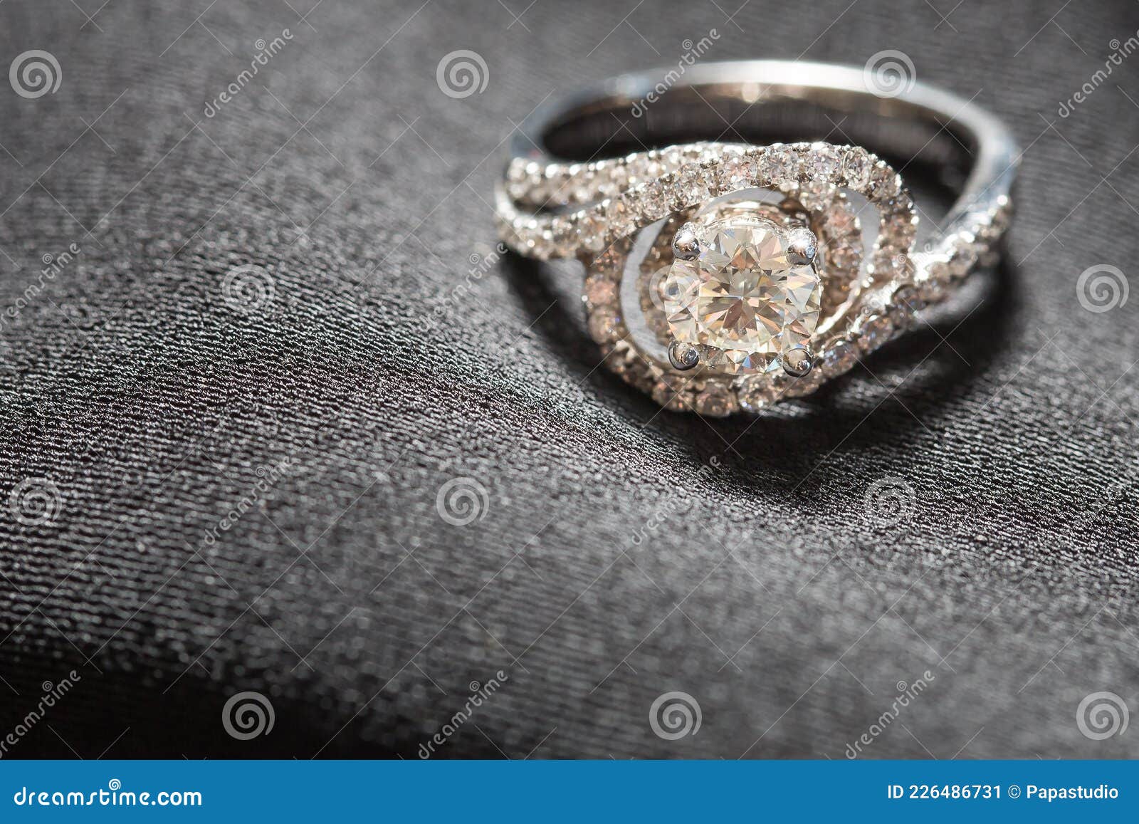 Diamond Ring on Black Background Stock Image - Image of bracelet ...