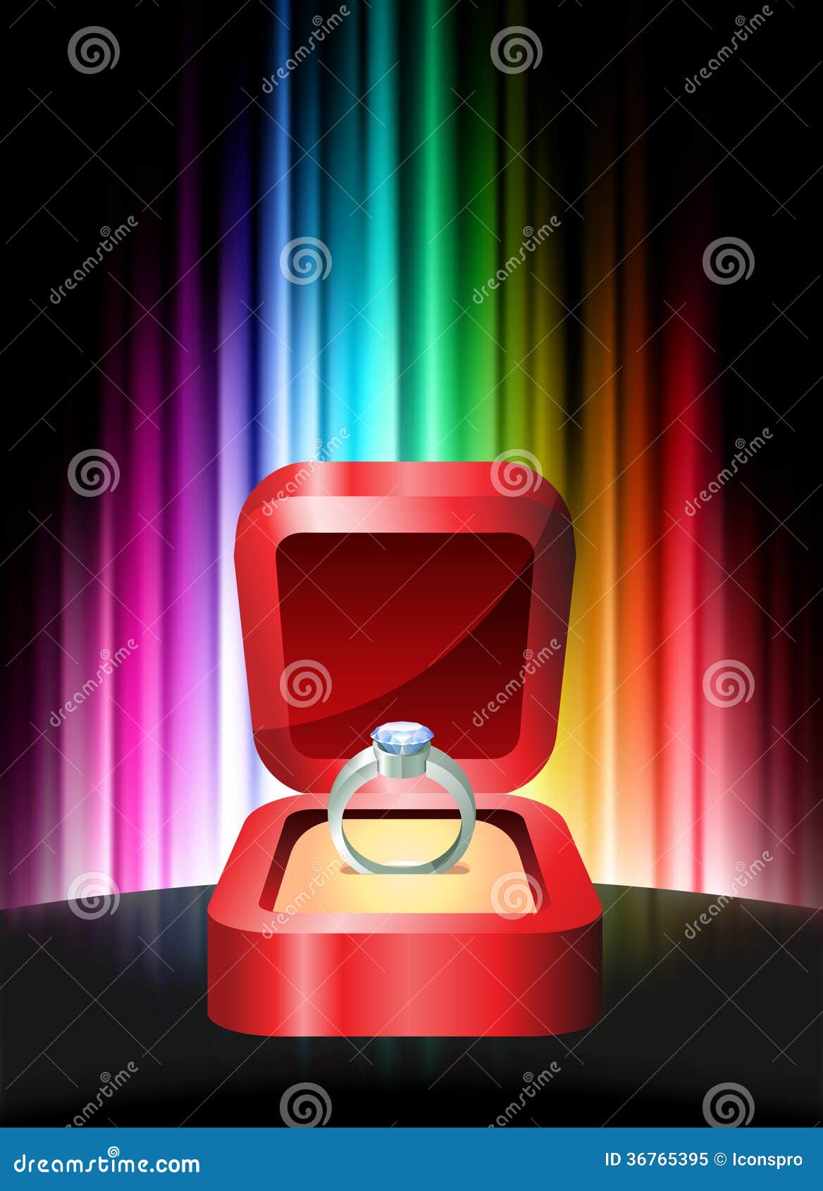 Diamond Ring on Abstract Spectrum Background Stock Illustration ...