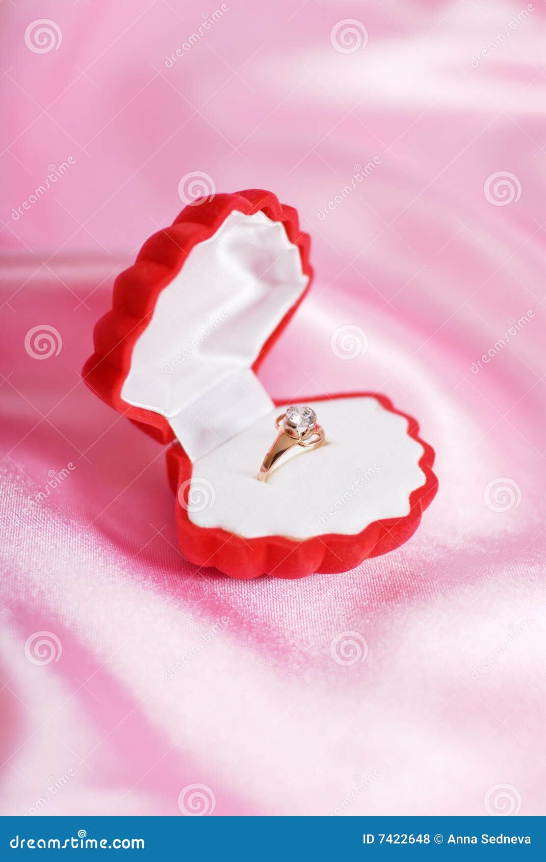 Diamond ring as a present stock photo. Image of gift, folded - 7422648