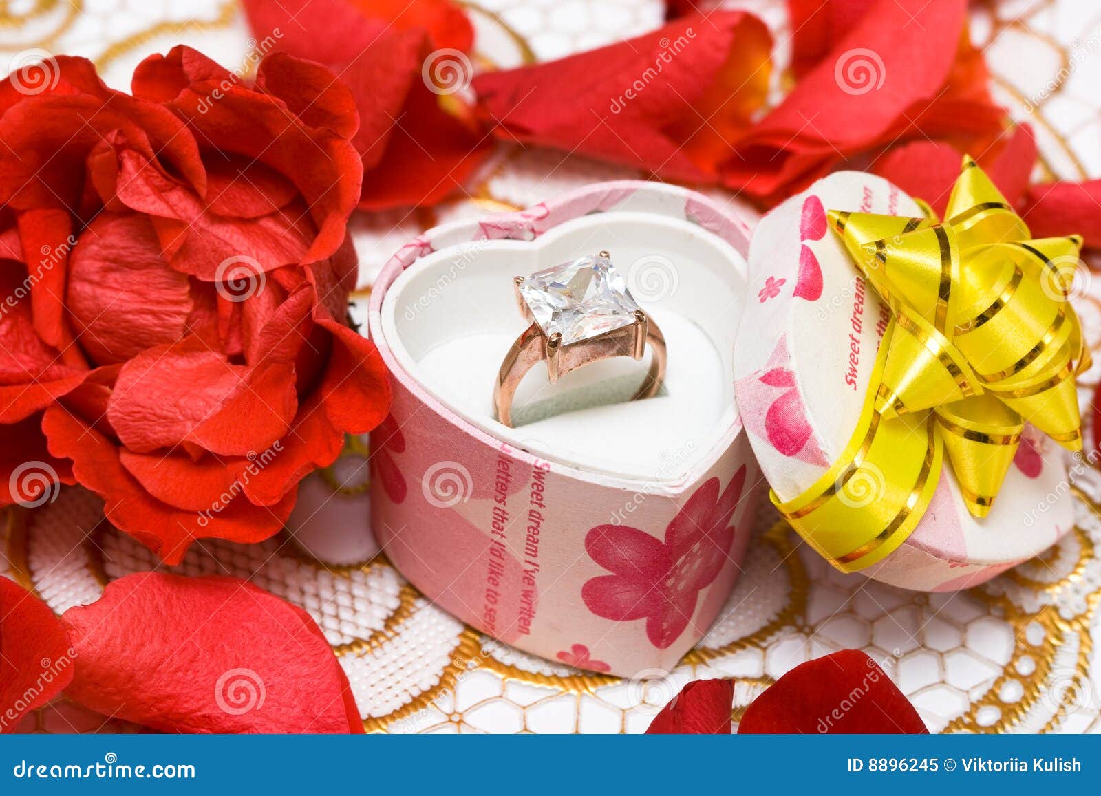 Diamond Ring in Beautiful Box Stock Image - Image of jewelry, gemstone ...