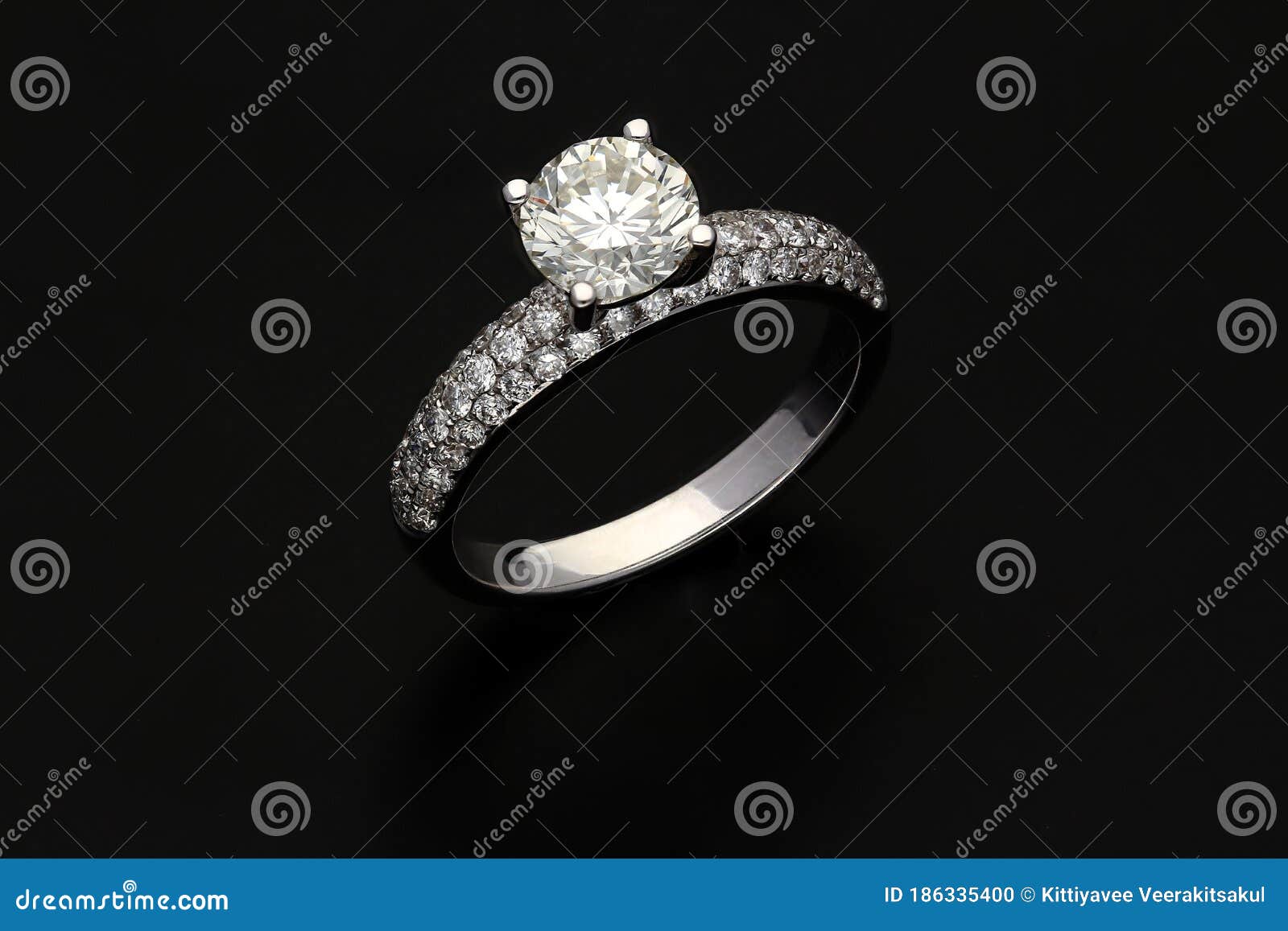Diamond Ring on Black Background Stock Photo - Image of luxury, casual ...