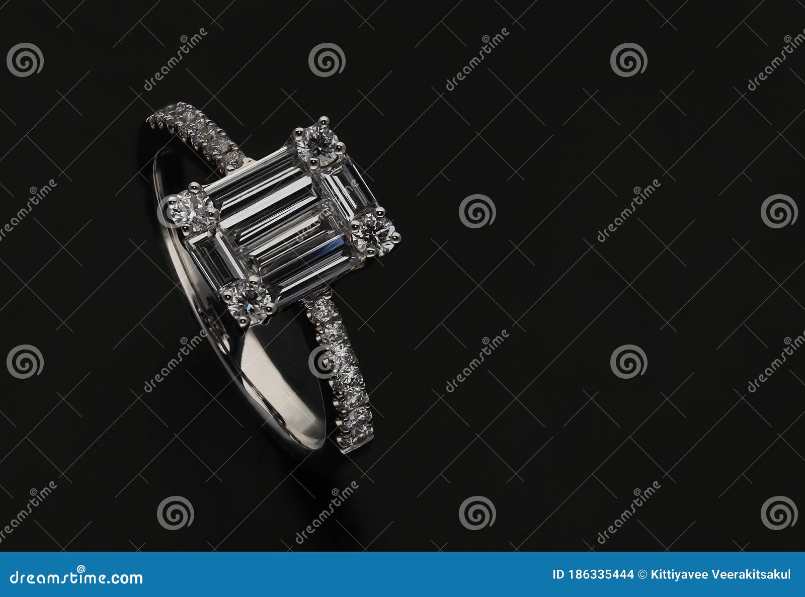 Diamond Ring on Black Background Stock Photo - Image of casual ...