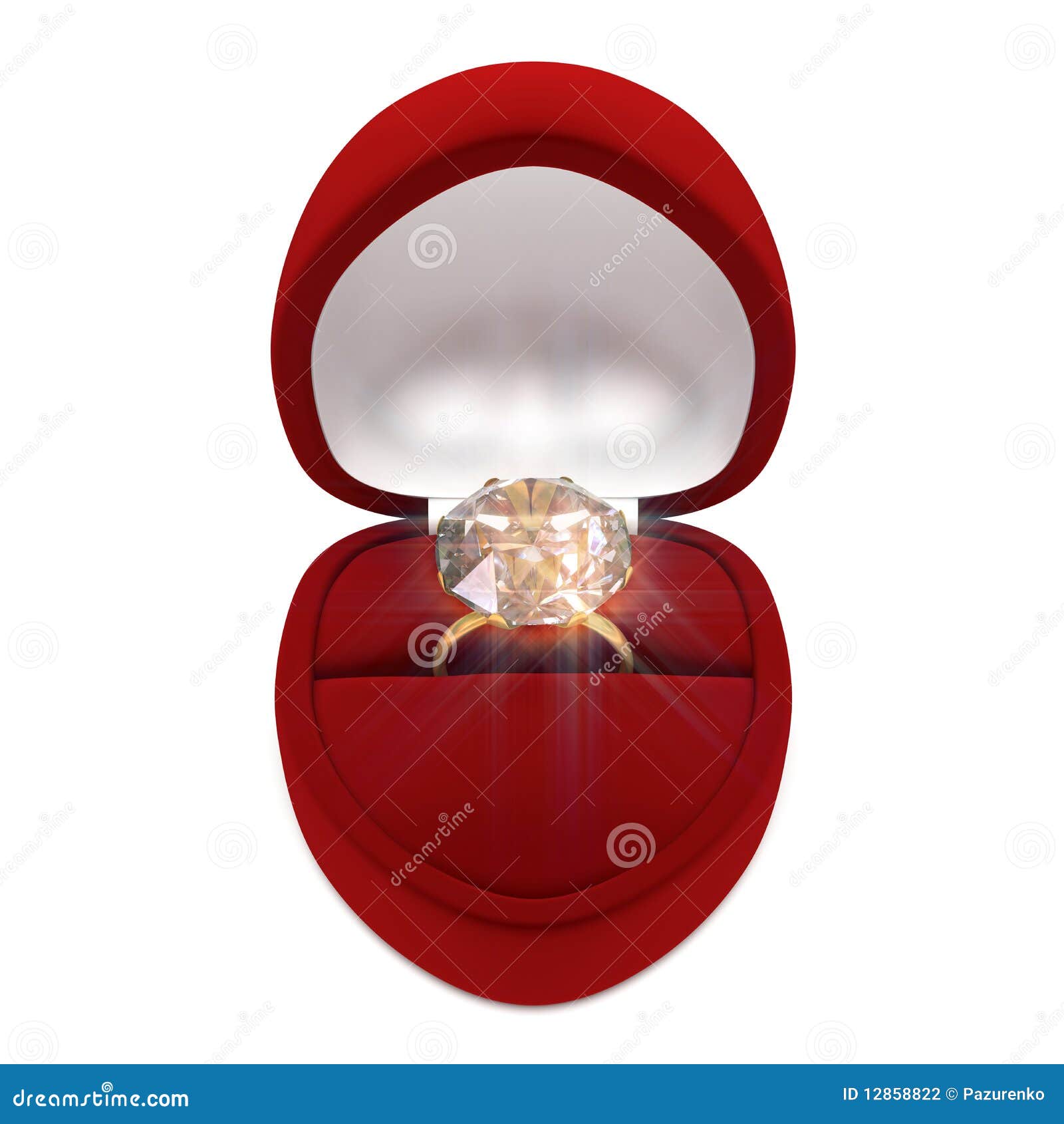 Diamond ring in box stock illustration. Illustration of isolated - 12858822