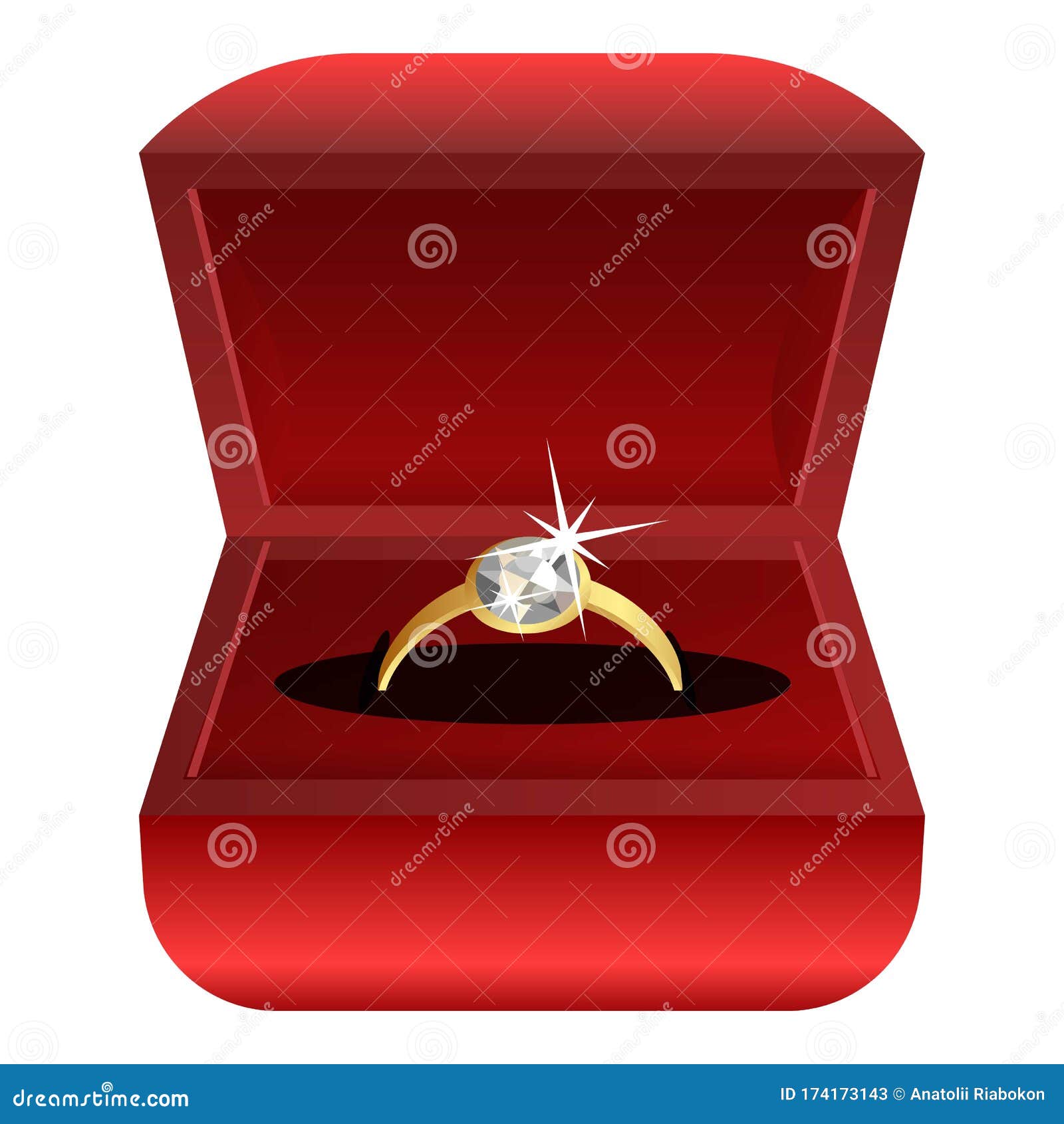 Diamond Ring Box Icon, Cartoon Style Stock Vector - Illustration of ...