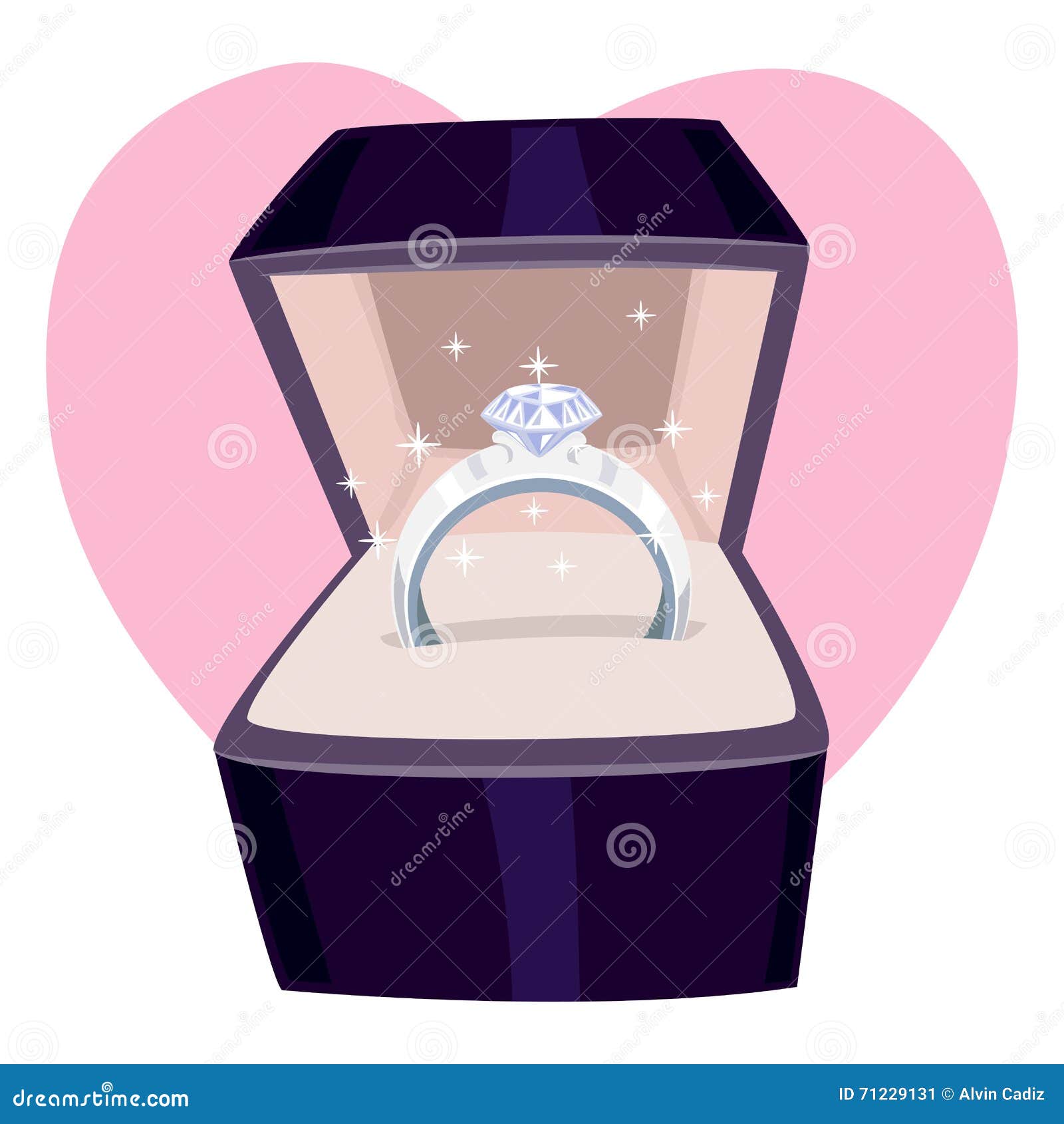 Diamond Ring In A Box Vector Illustration | CartoonDealer.com #71229131