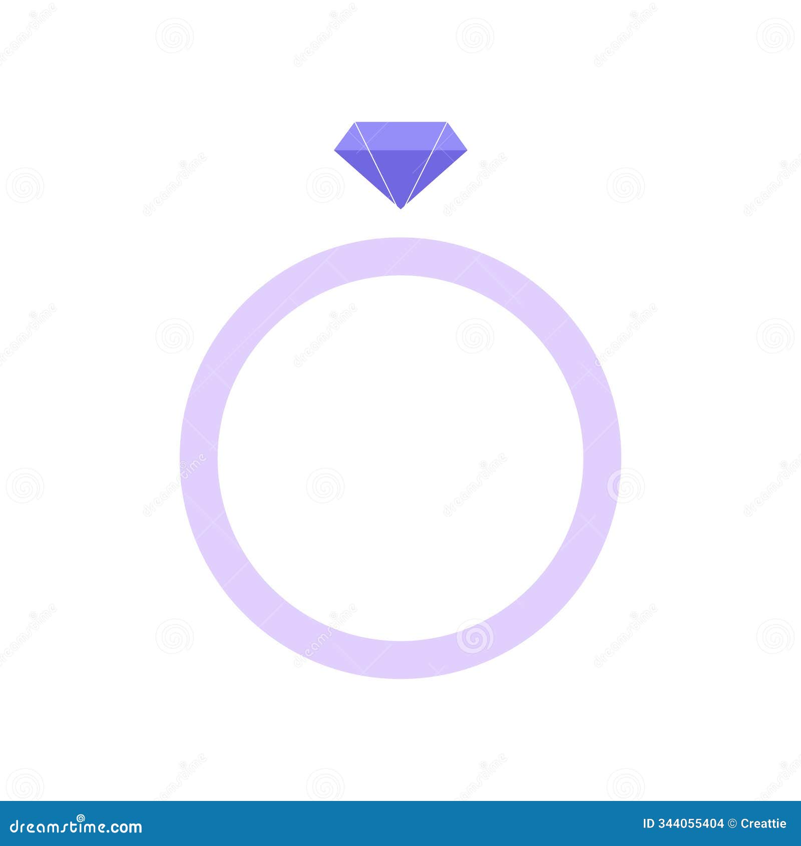 Diamond Ring in Flat Vector Illustration Symbolizing Engagement, Love, and Commitment, Isolated ...