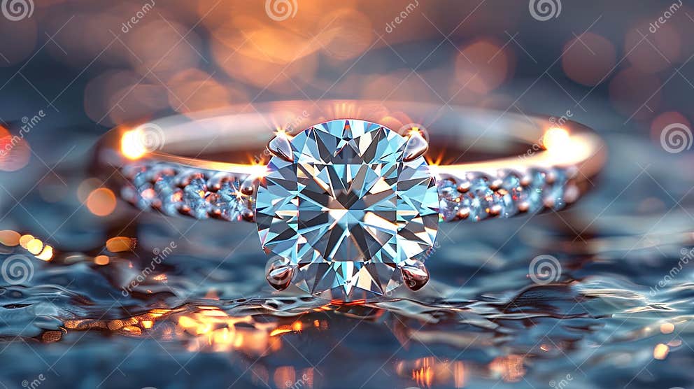 A Diamond Ring is Floating on the Water Stock Photo - Image of ...