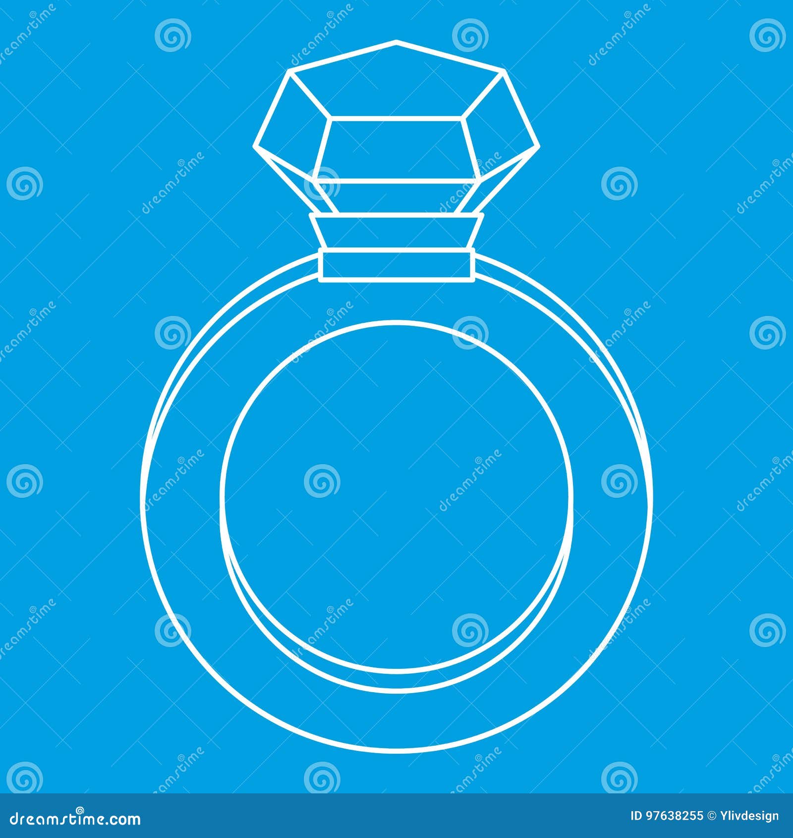 Diamond Ring Icon, Outline Style Stock Vector - Illustration of ...