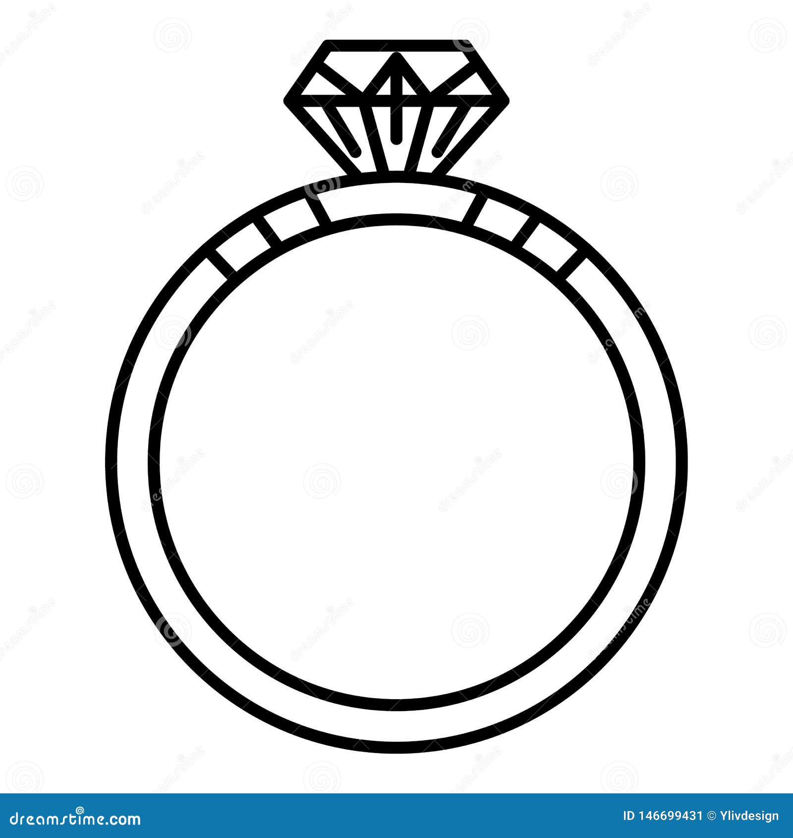 Diamond Ring Icon, Outline Style Stock Vector - Illustration of design ...