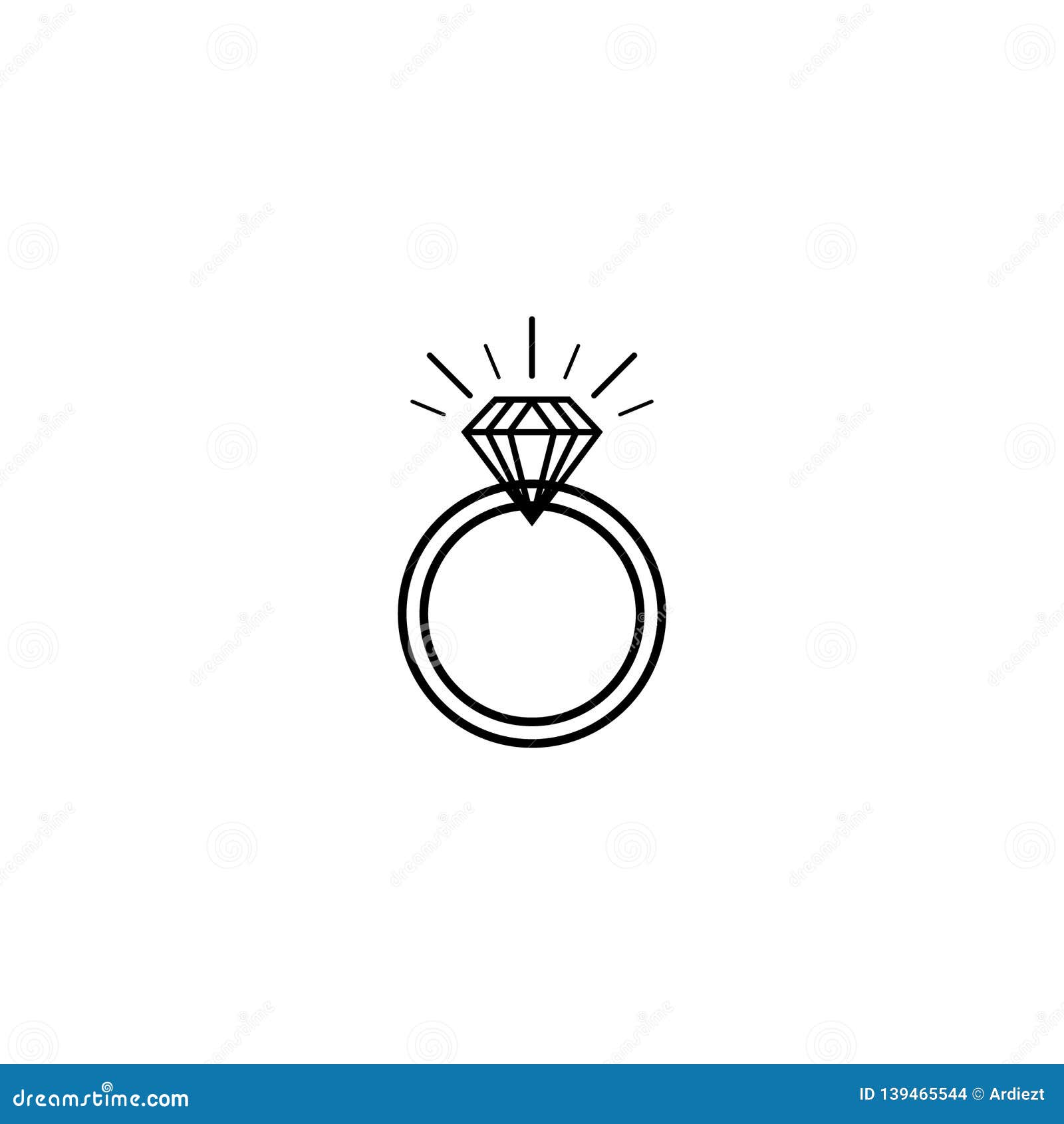 Diamond Ring Icon. Simple Flat Vector Illustration Stock Vector ...