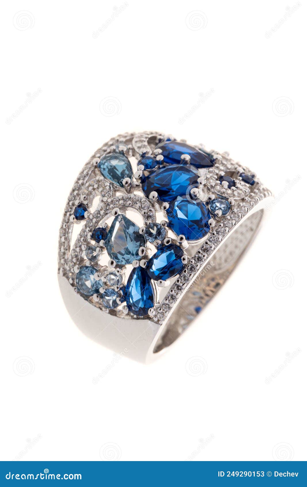 Diamond Ring, Isolated. Beautiful Ring with Gemstones Stock Image ...