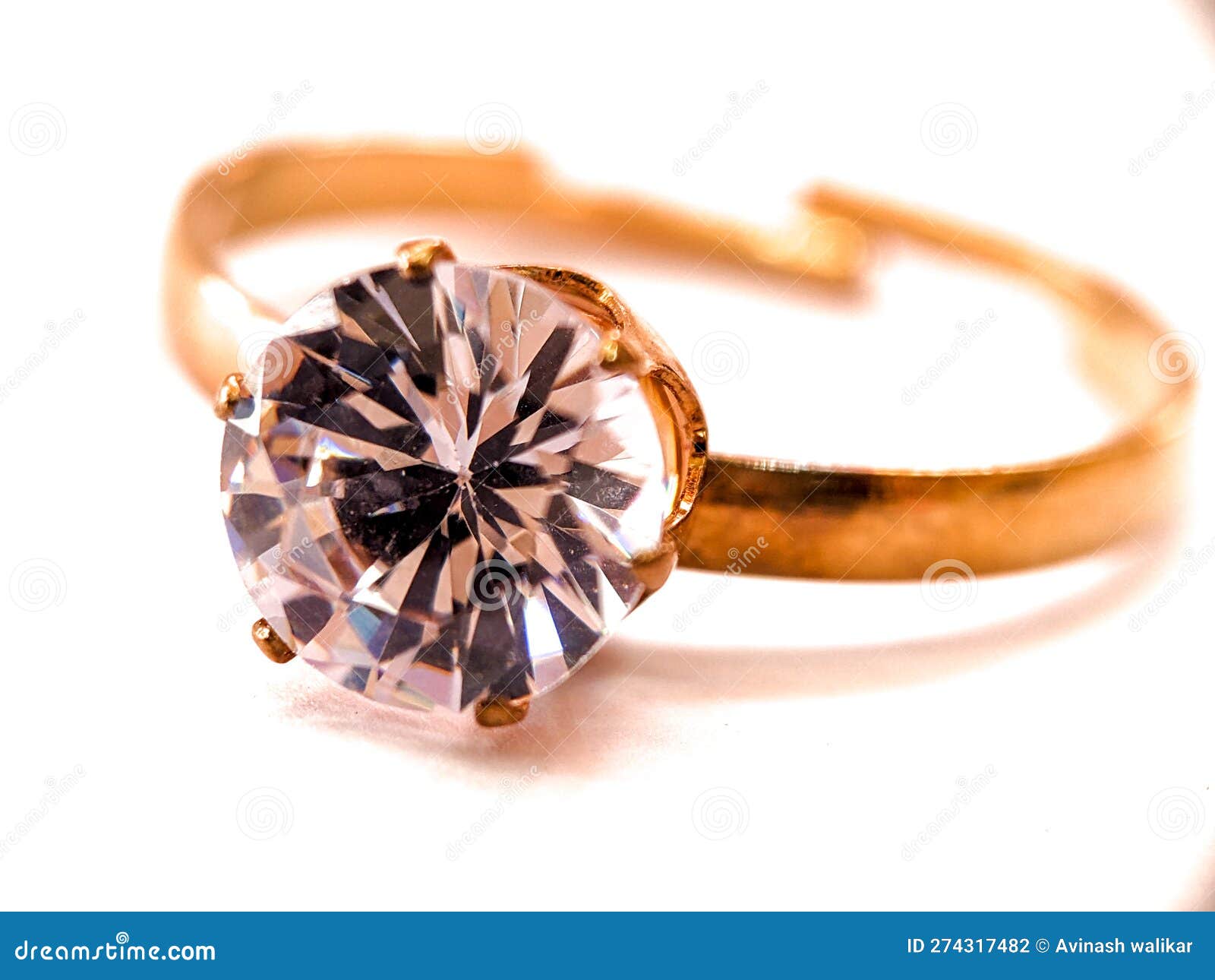 The Diamond Ring Isolated with White Background Stock Photo - Image of ...