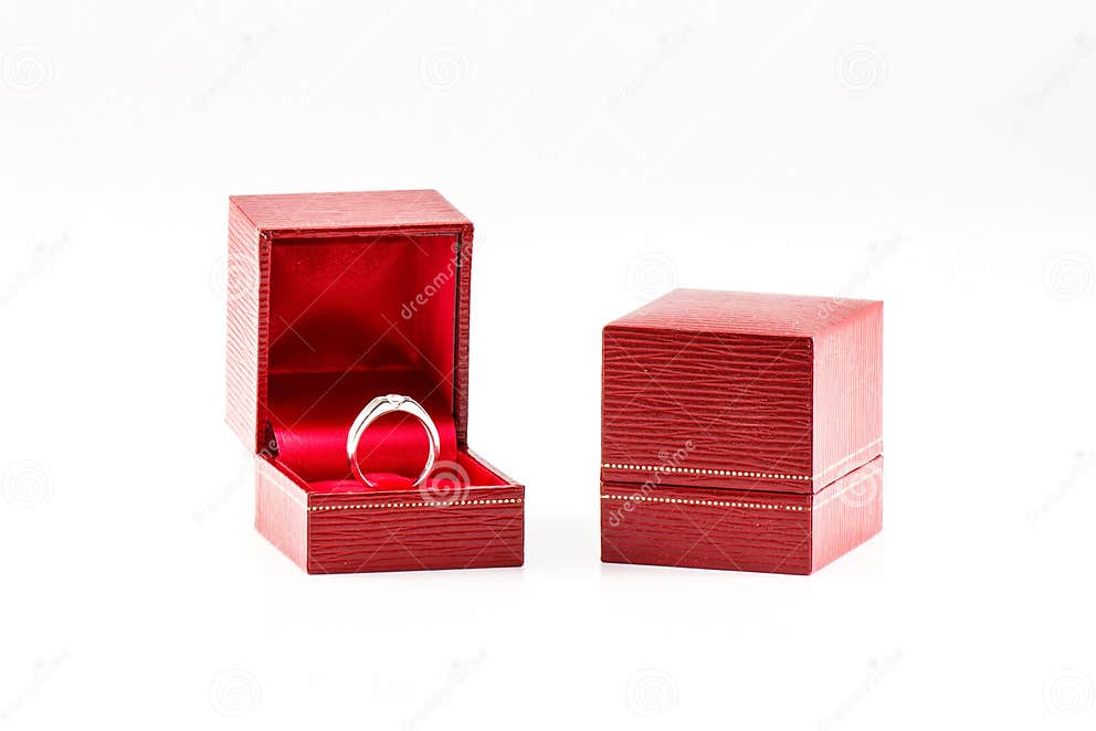 Diamond ring & red box stock image. Image of metal - 29243039