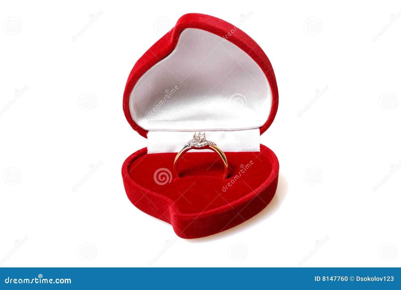 Diamond ring in red box stock photo. Image of facet, refraction - 8147760
