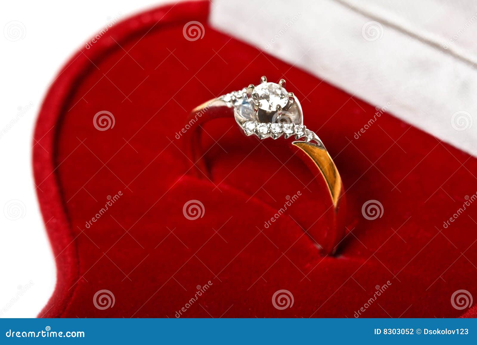 Diamond ring in red box stock photo. Image of macro, clipping - 8303052