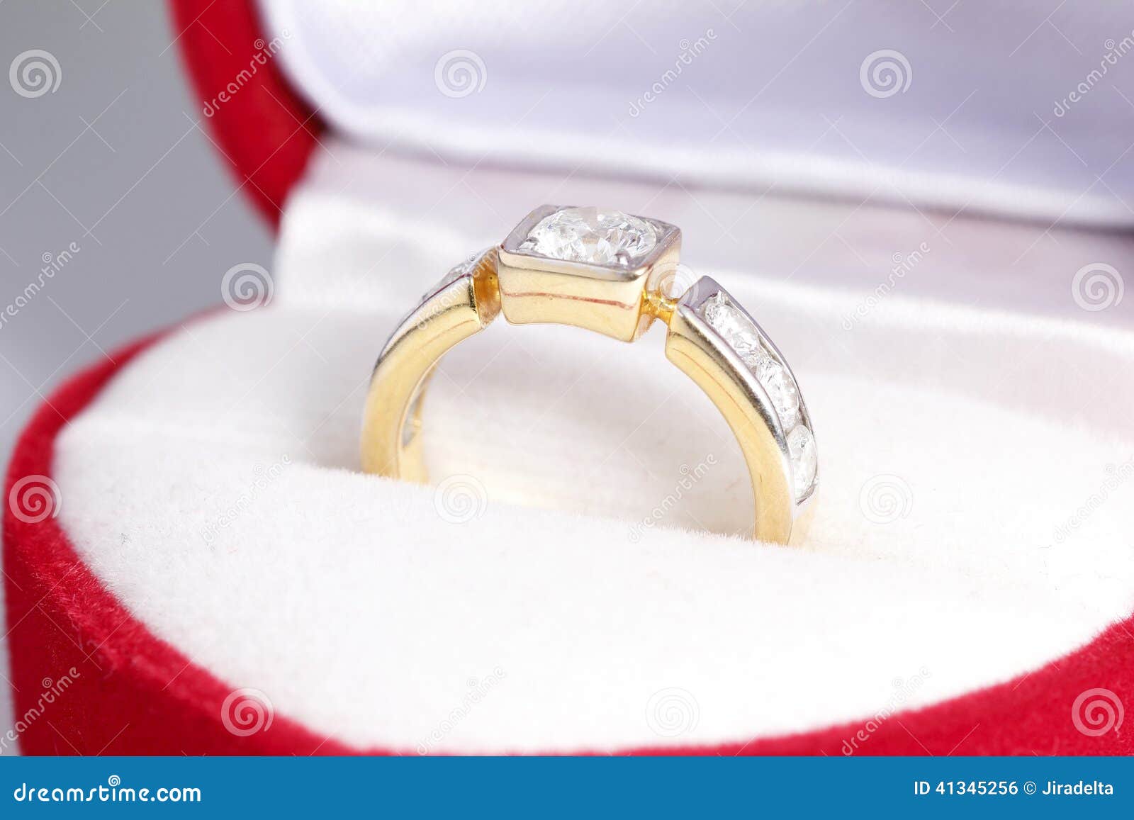 Diamond ring in Red Box stock photo. Image of valentine - 41345256