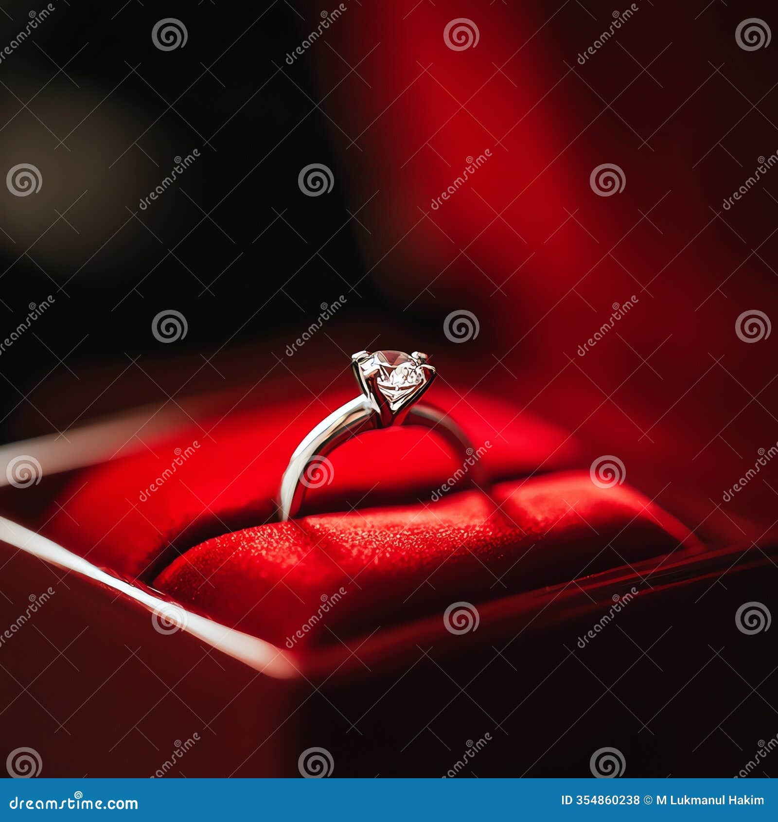 Diamond Ring in Red Box: a Symbol of Love and Commitment, Sparkling ...