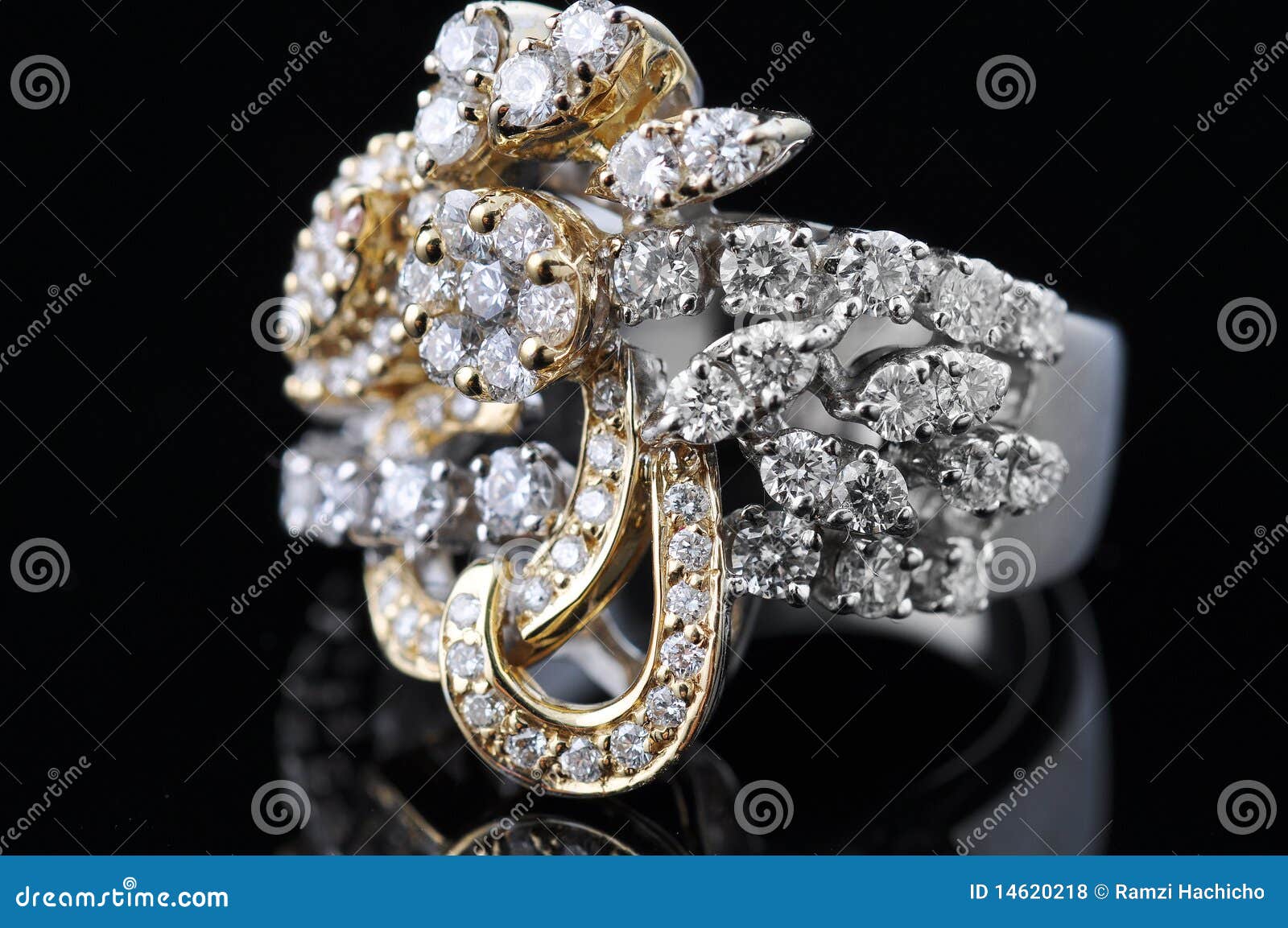 Diamond Ring with Reflection Stock Photo - Image of jewellery, couple ...