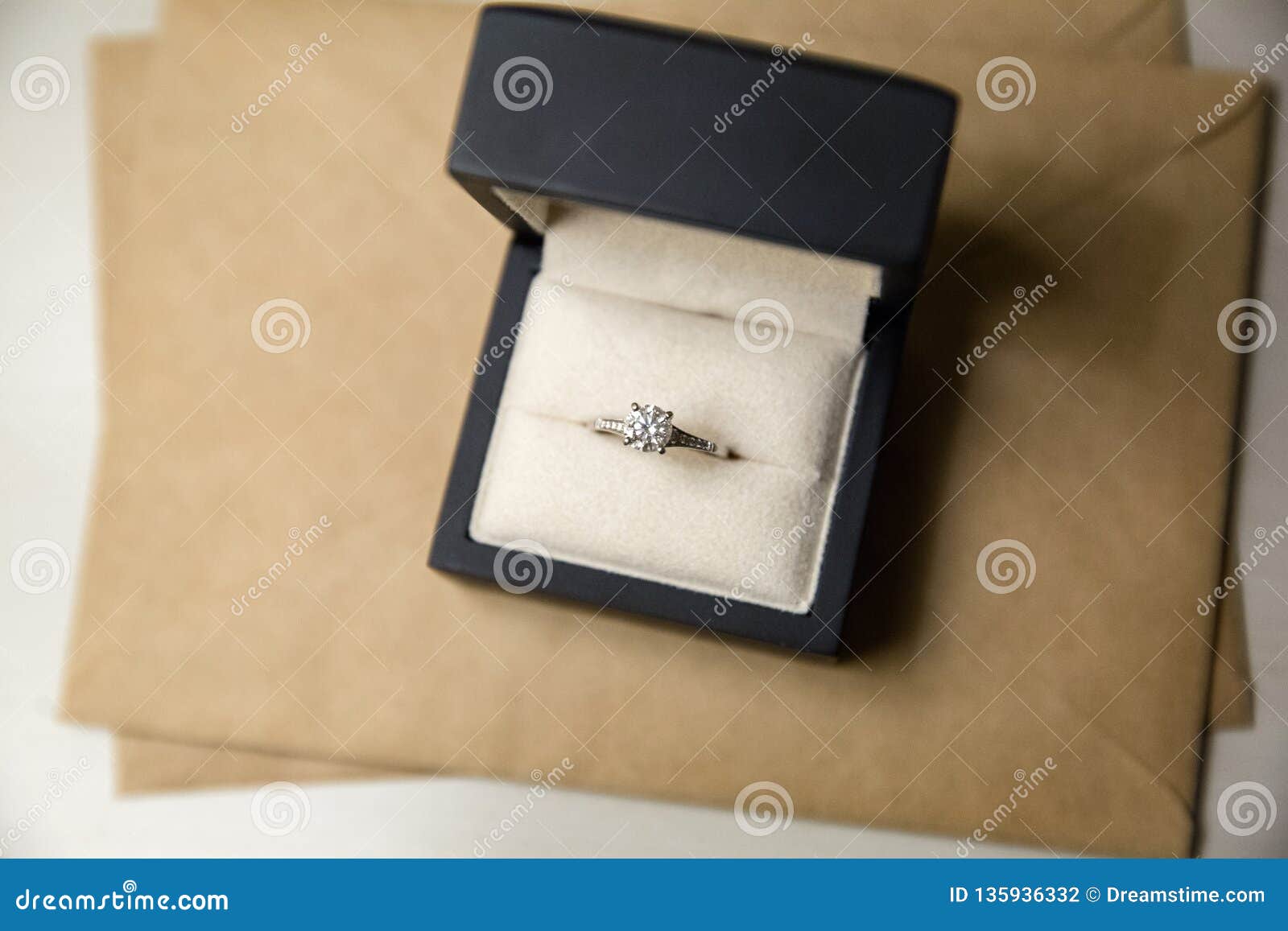 Diamond Ring Rings in a Box Stock Photo - Image of proposal, luxury ...