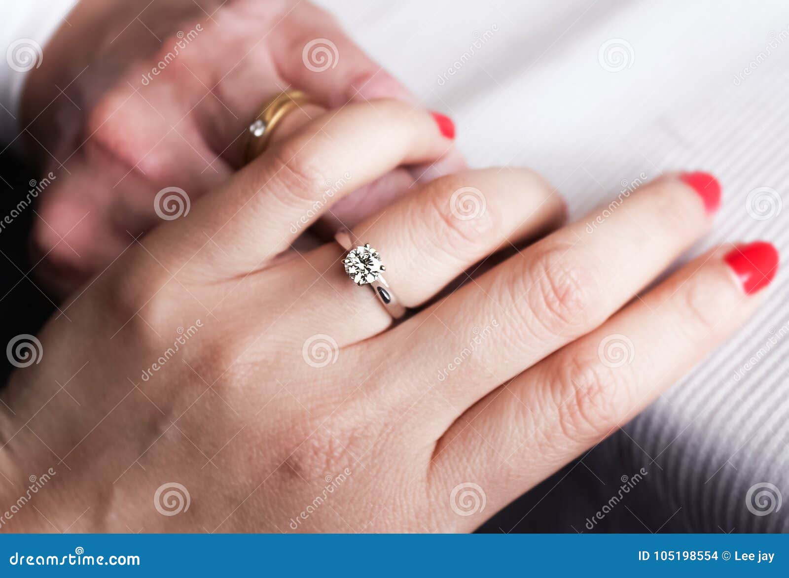 Diamond Ring on Two Hands Wedding Romantic Stock Photo - Image of cold ...
