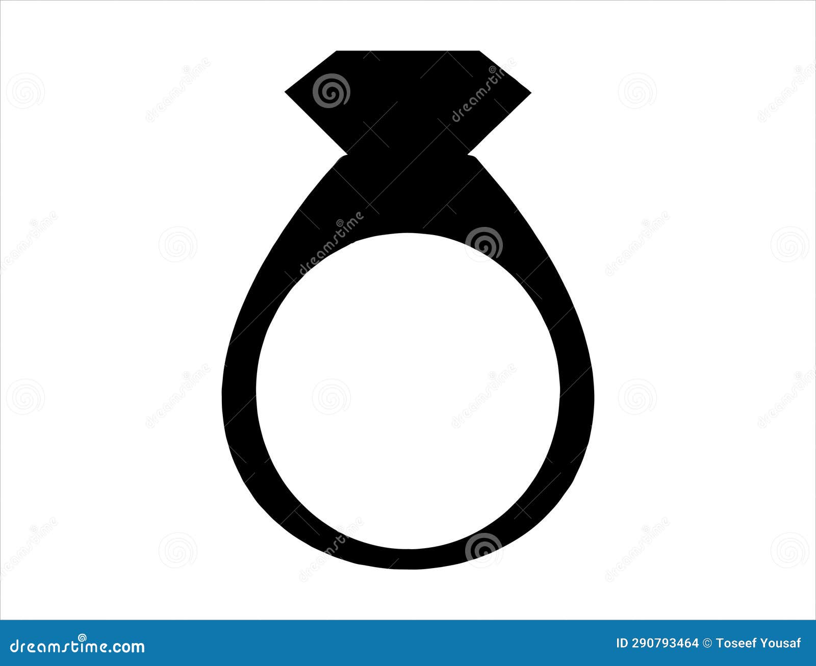 Diamond Ring Silhouette Vector Art White Background Stock Vector ...