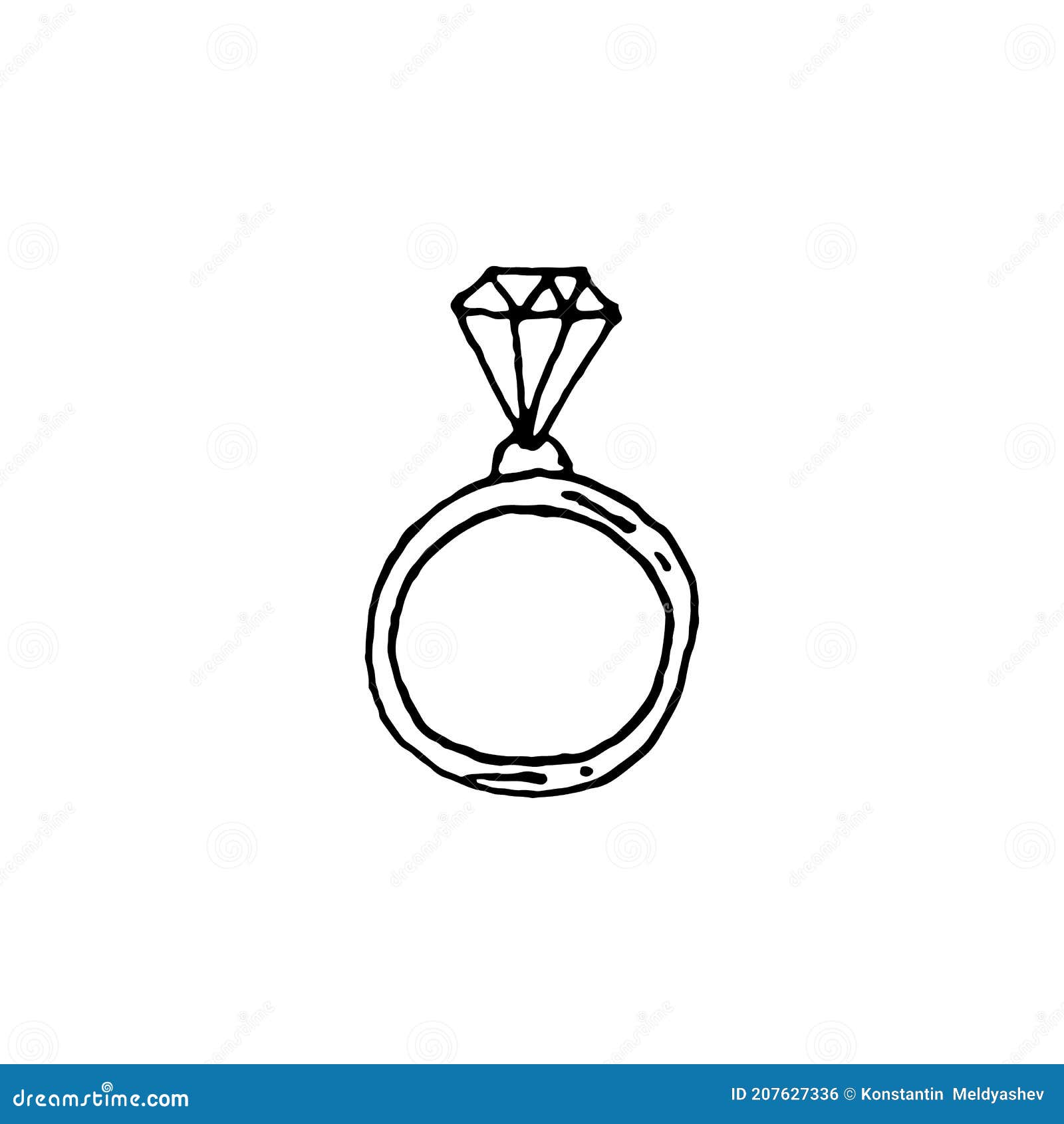 Diamond Ring Sketch Vector Illustration Stock Illustration ...