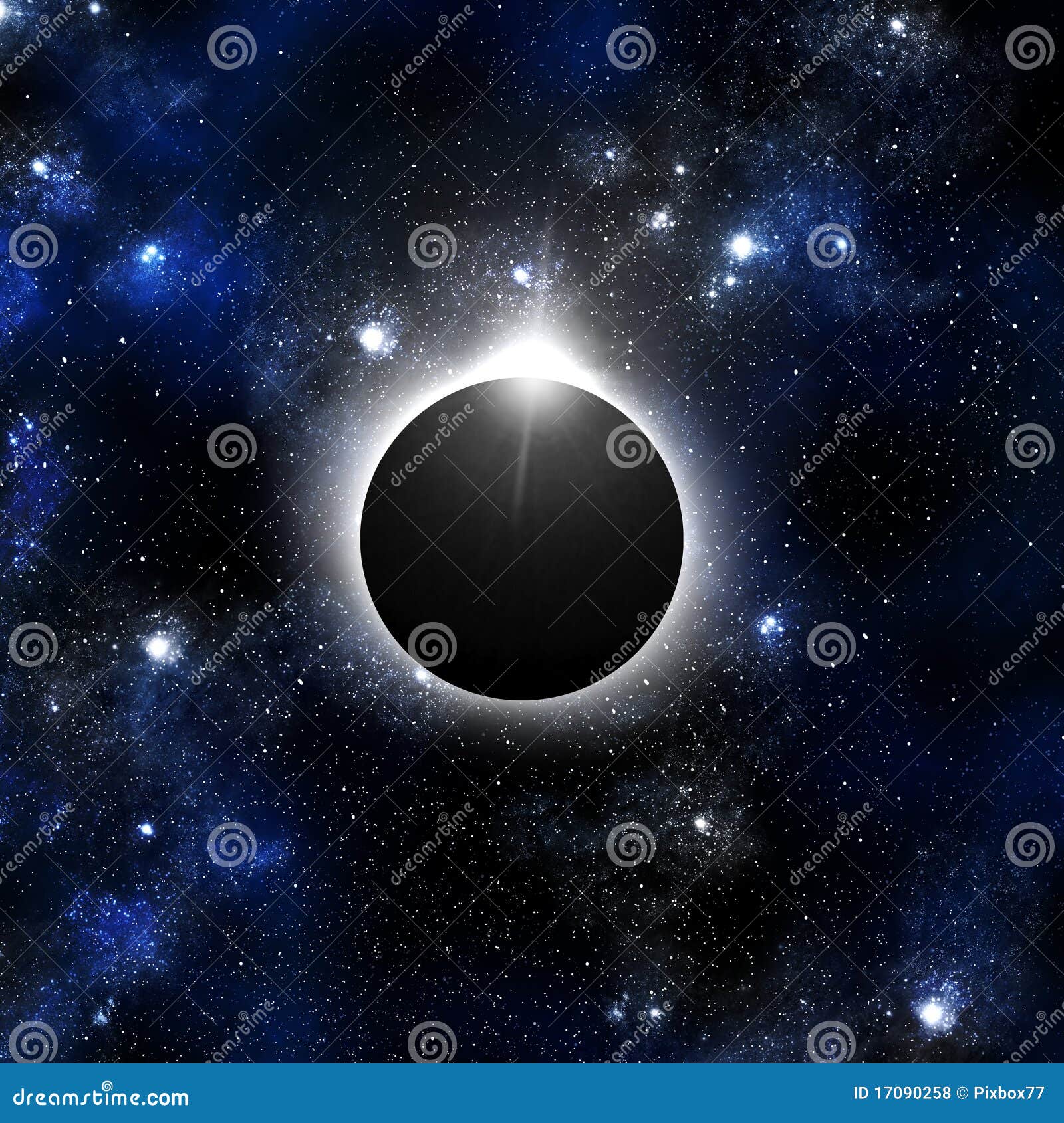 Diamond Ring of Solar Eclipse with Orion Backgroun Stock Illustration ...