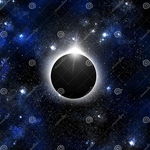 Diamond Ring of Solar Eclipse with Orion Backgroun Stock Illustration ...