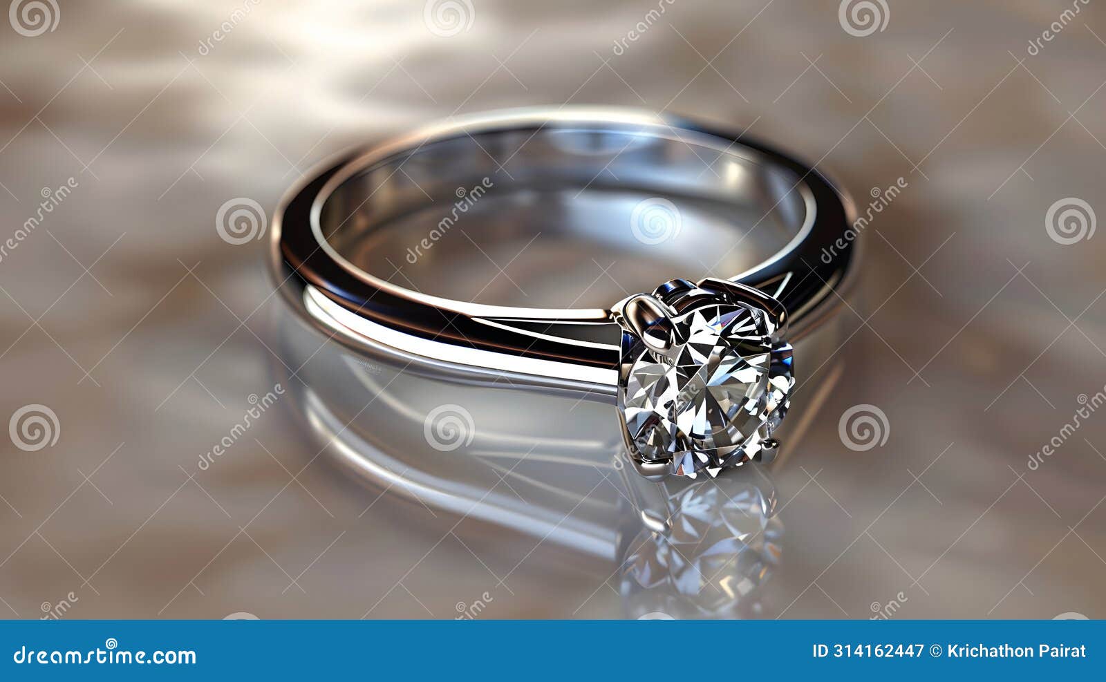 A Diamond Ring in a Studio Scene that Clearly Shows Off the Details of ...