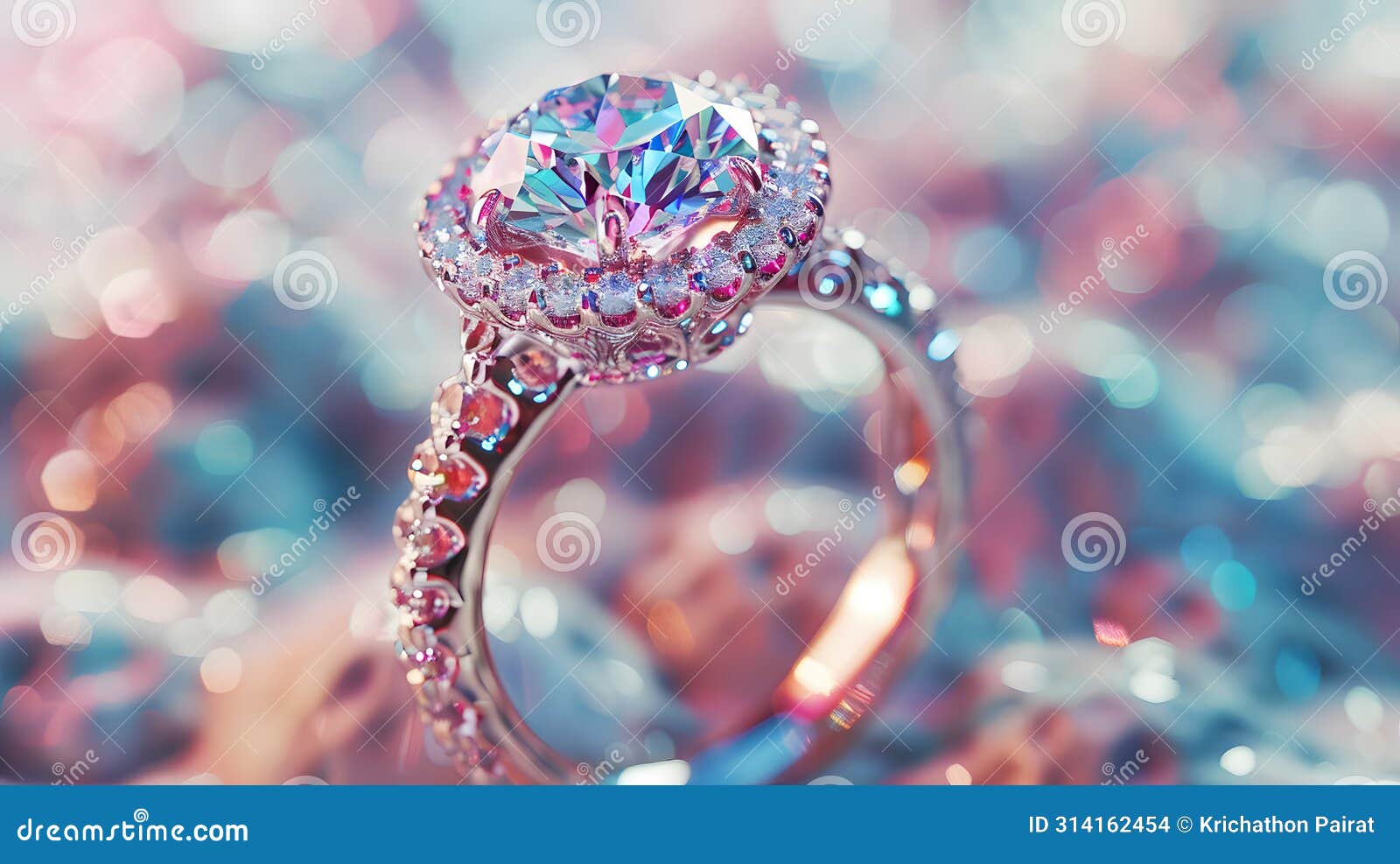 A Diamond Ring in a Studio Scene that Clearly Shows Off the Details of ...