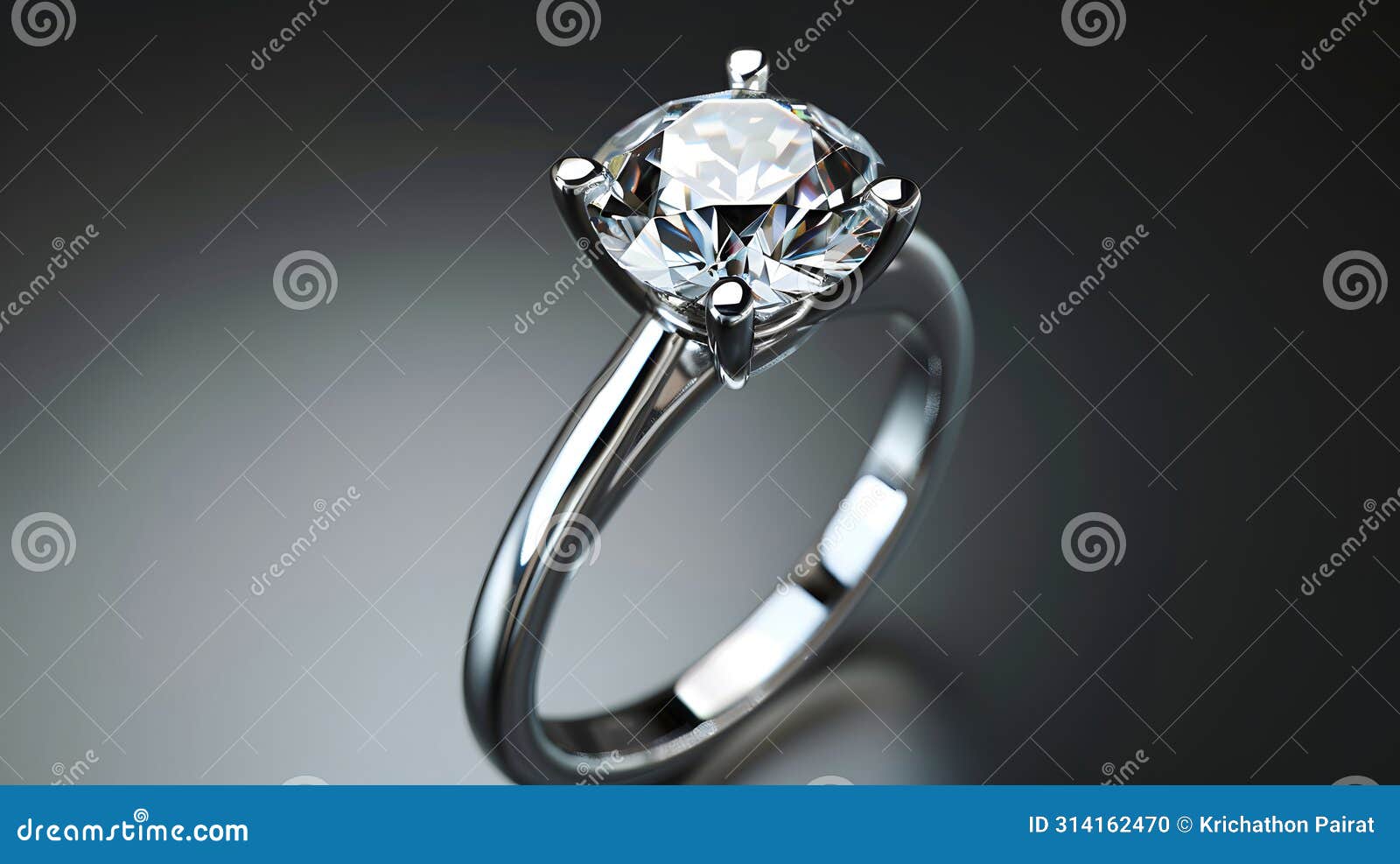 A Diamond Ring in a Studio Scene that Clearly Shows Off the Details of ...