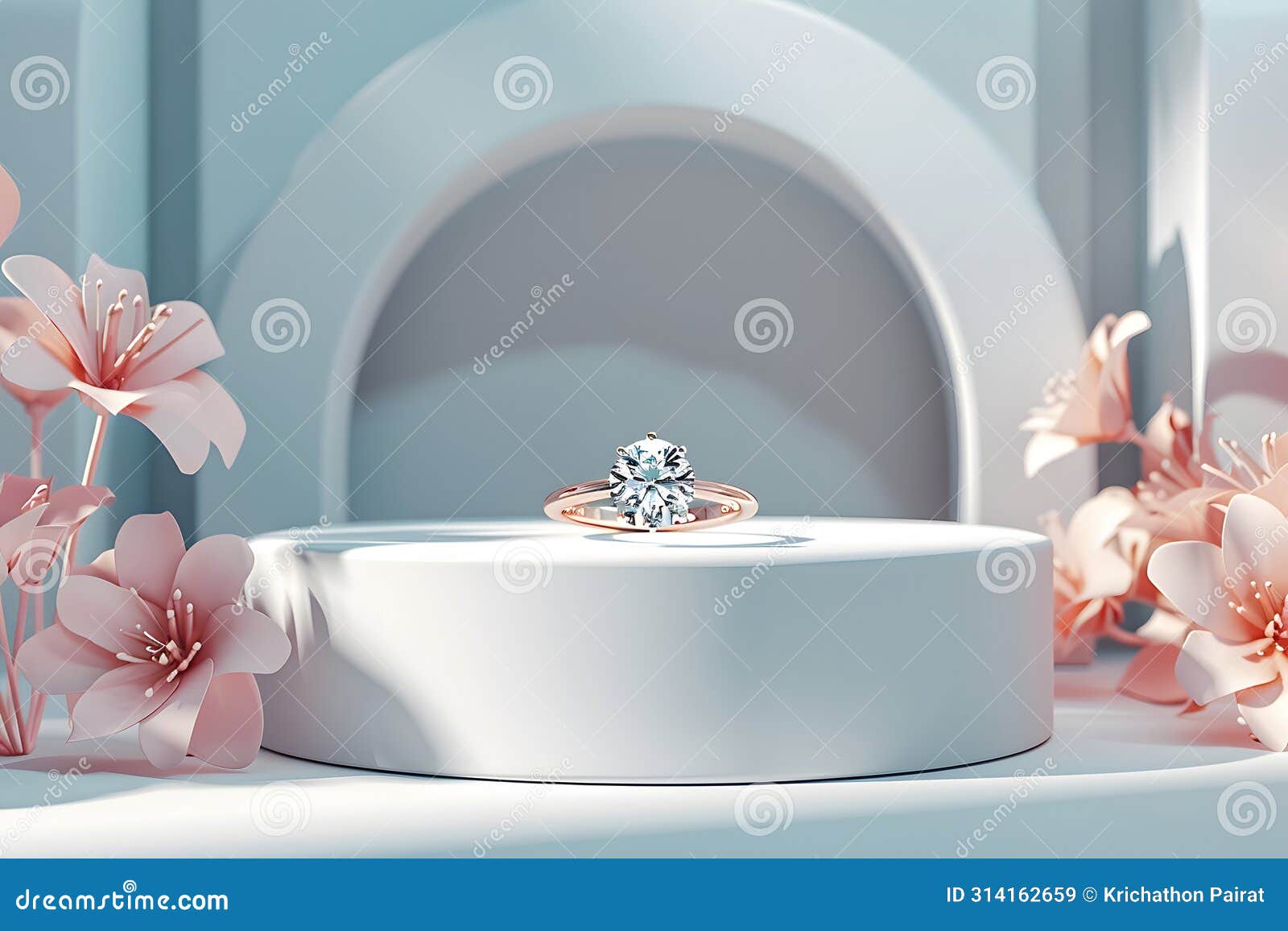 A Diamond Ring in a Studio Scene that Clearly Shows Off the Details of ...