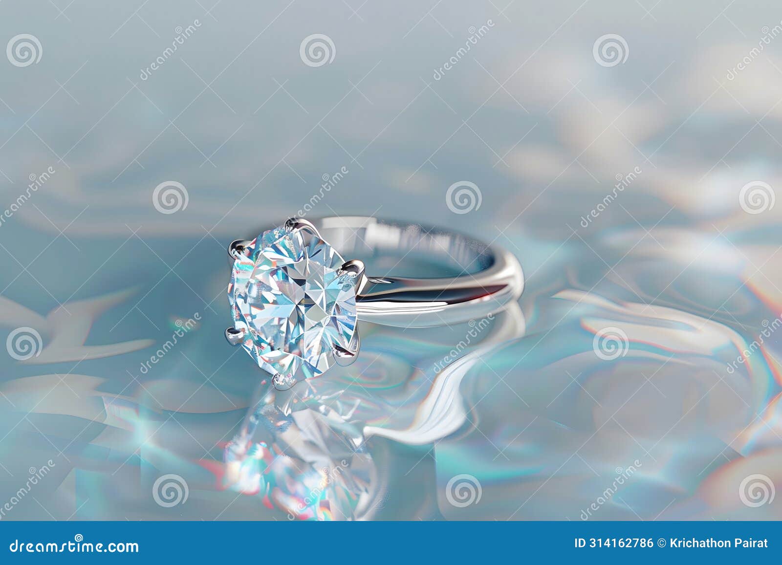 A Diamond Ring in a Studio Scene that Clearly Shows Off the Details of ...