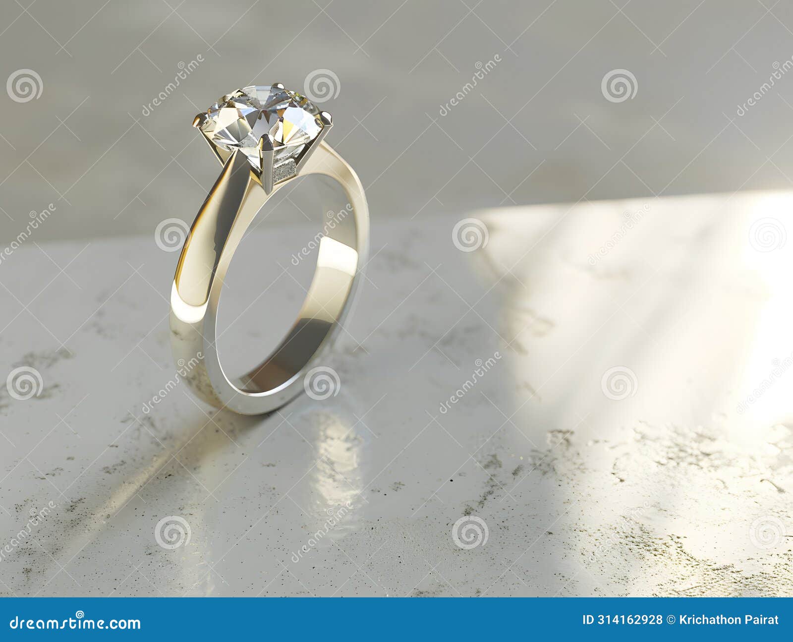 A Diamond Ring in a Studio Scene that Clearly Shows Off the Details of ...