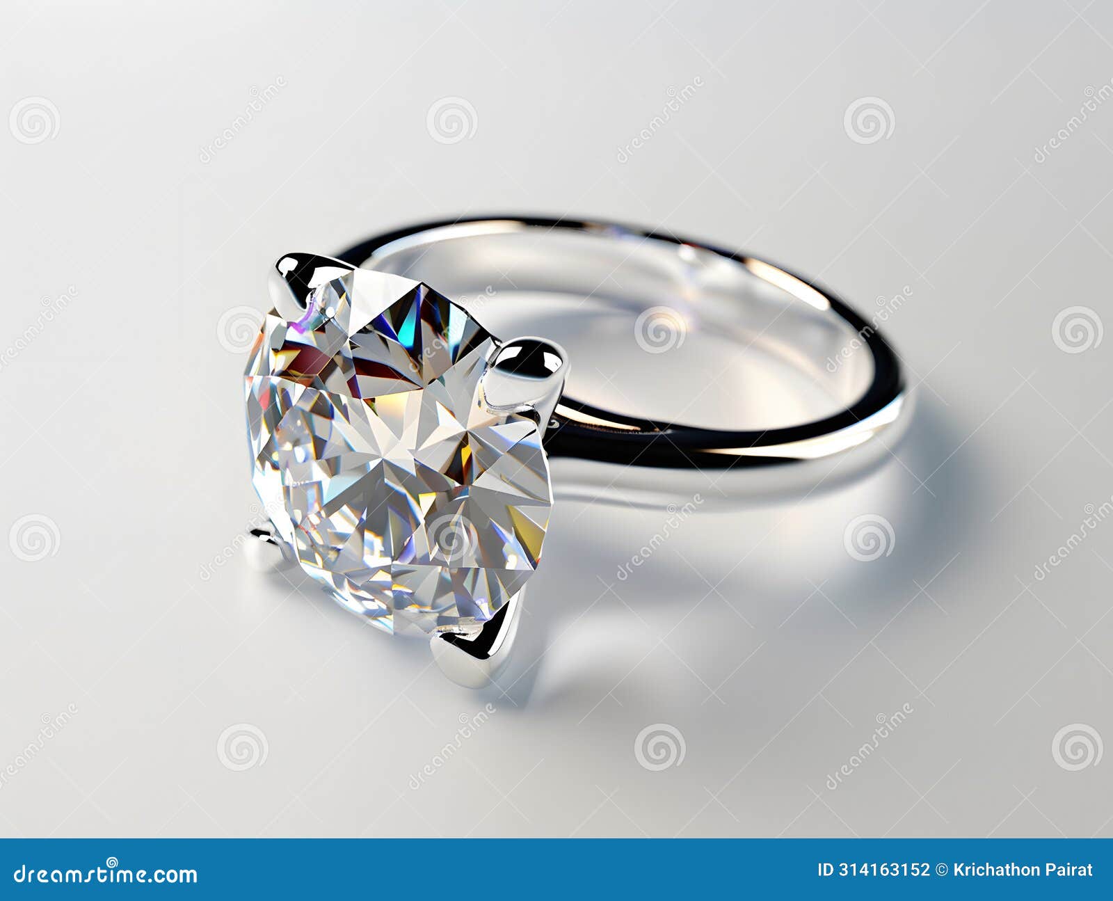 A Diamond Ring in a Studio Scene that Clearly Shows Off the Details of ...