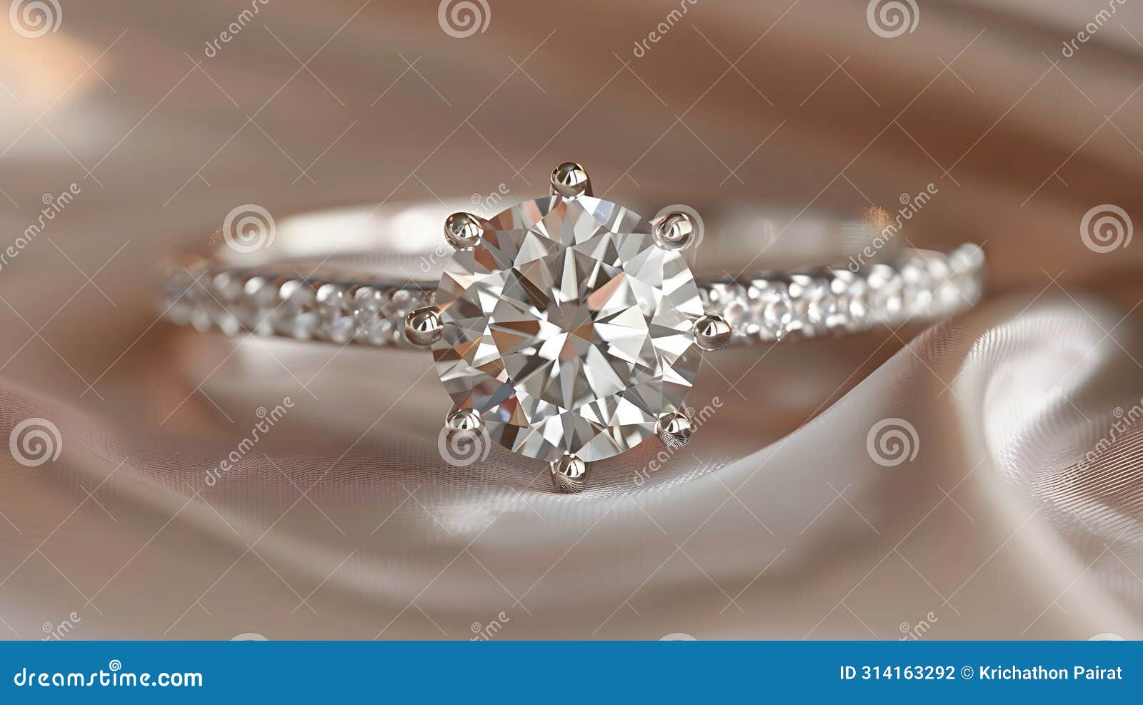 A Diamond Ring in a Studio Scene that Clearly Shows Off the Details of ...