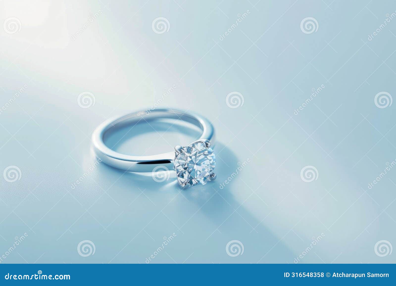 A Diamond Ring is on a Table on a Bright Background Stock Illustration ...