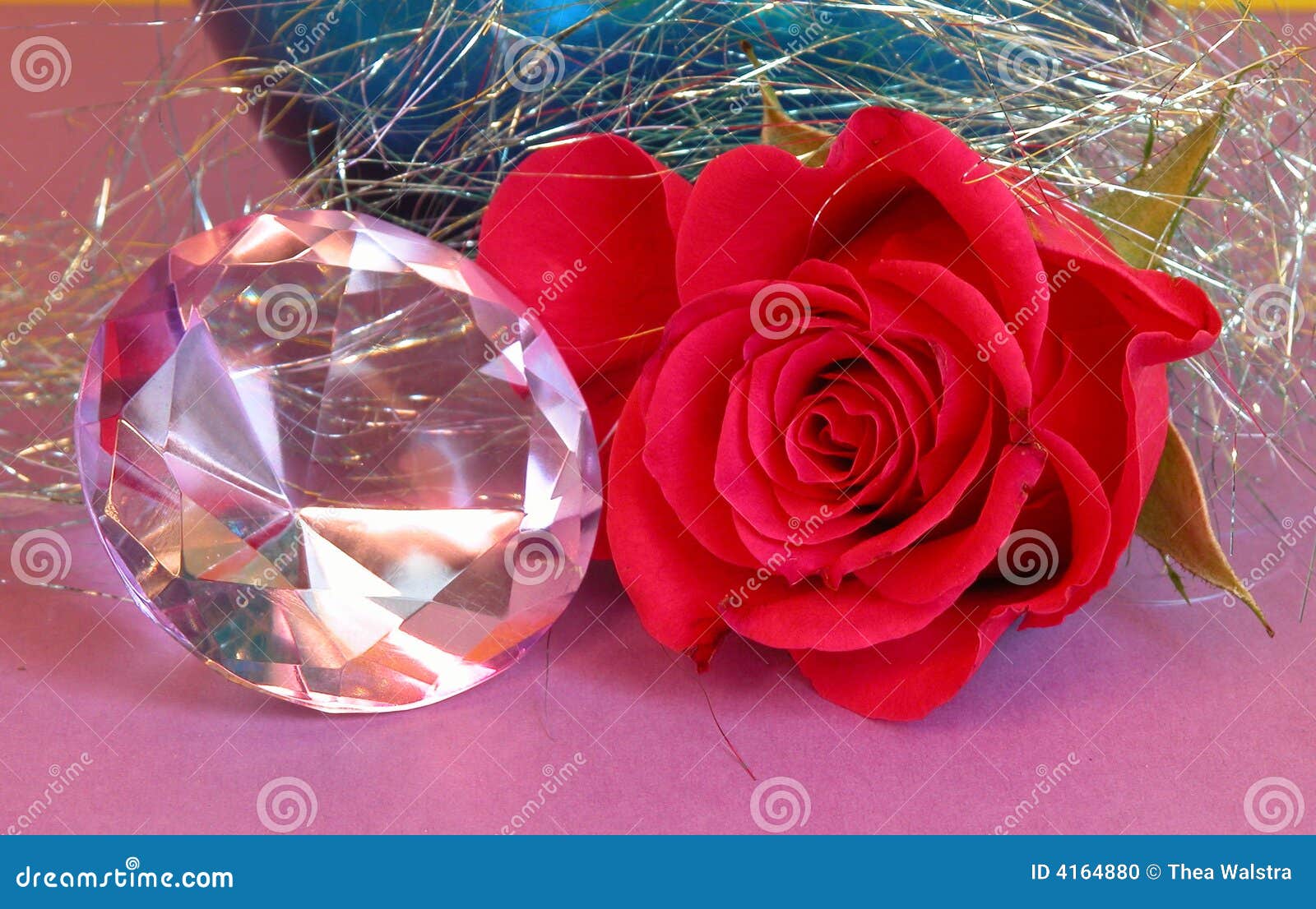 A diamond and a rose stock photo. Image of card, engagement - 4164880