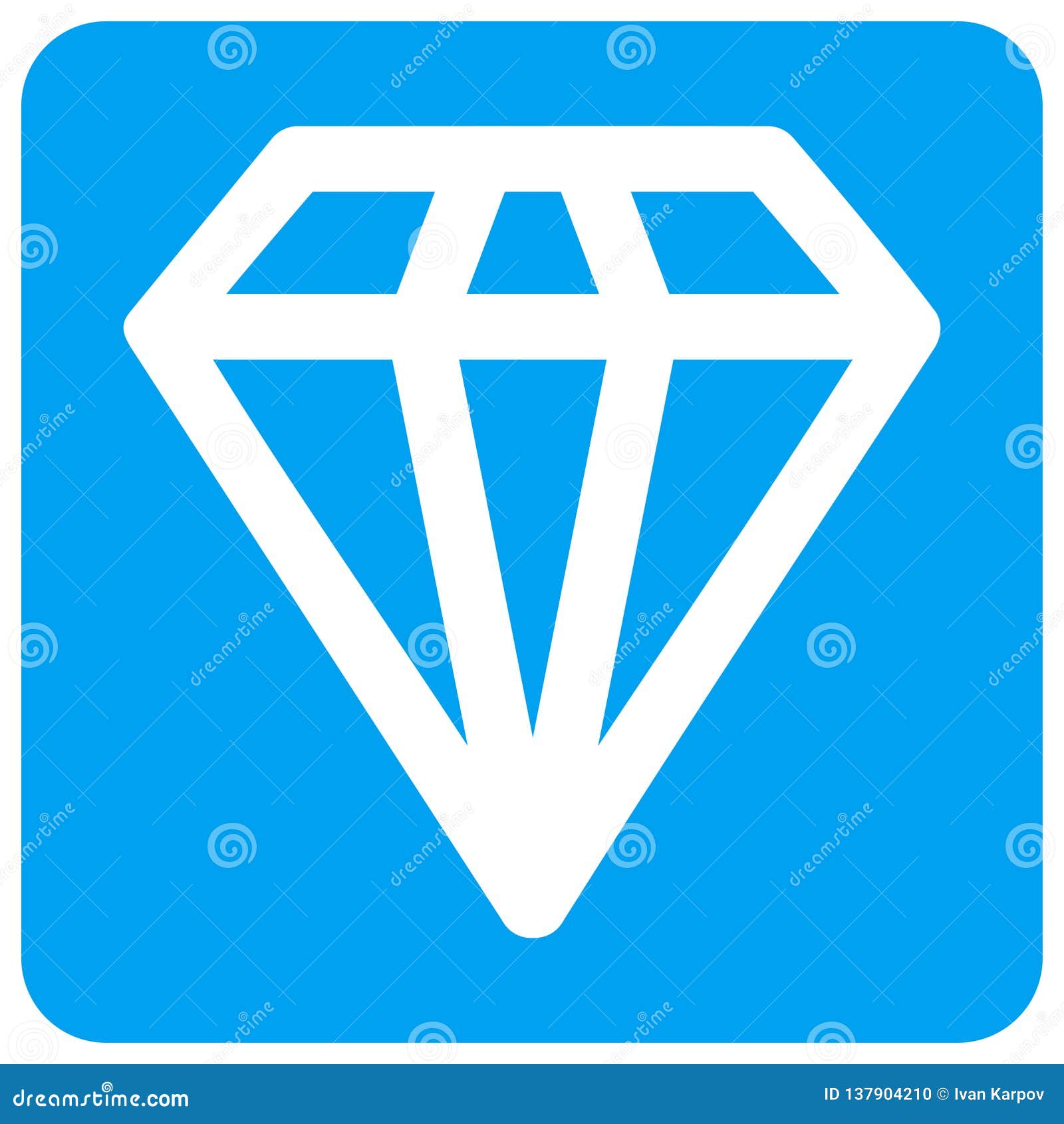 Diamond Rounded Square Raster Icon Stock Illustration - Illustration of ...