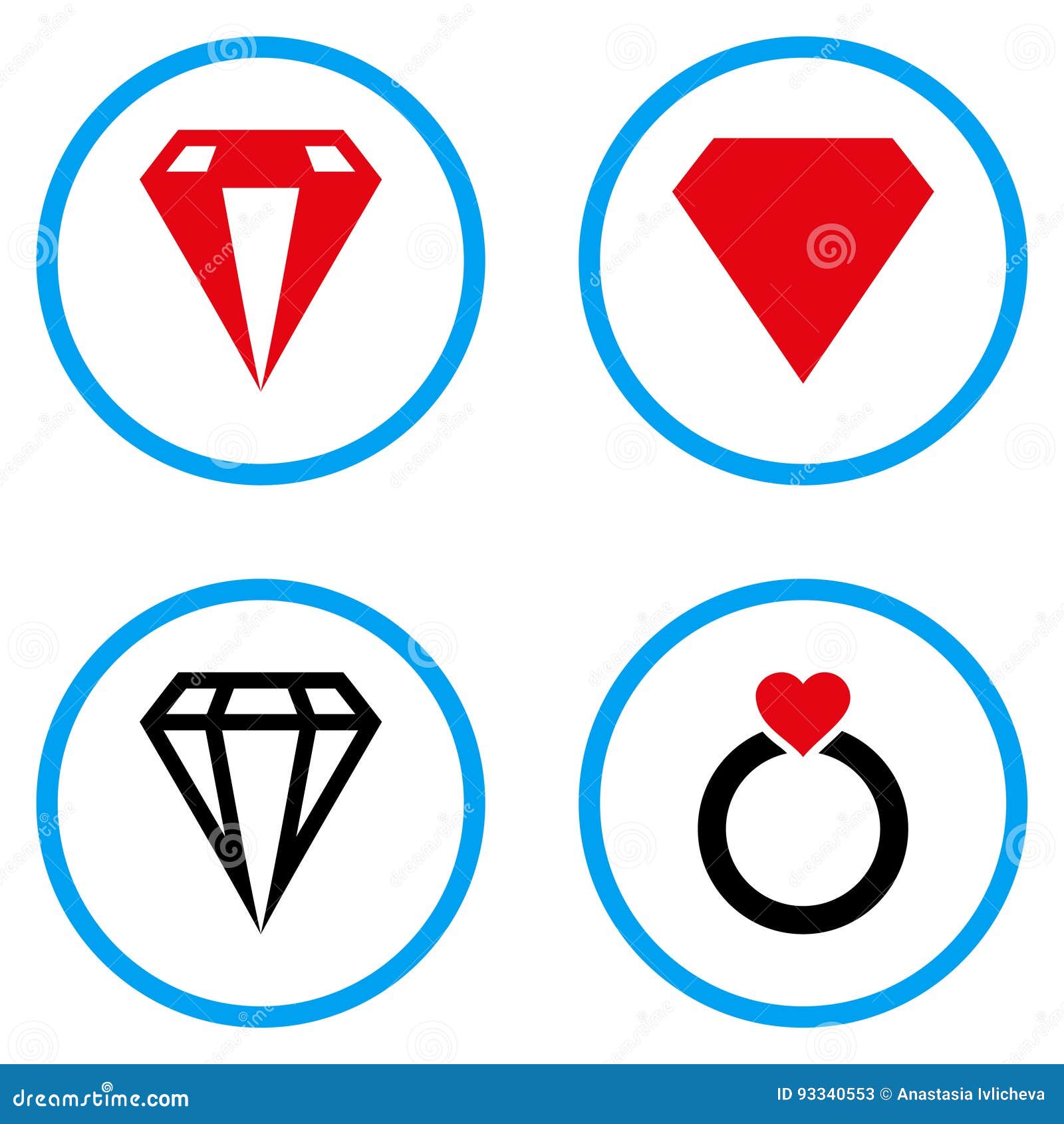 Diamond Rounded Vector Icons Stock Vector - Illustration of karat ...