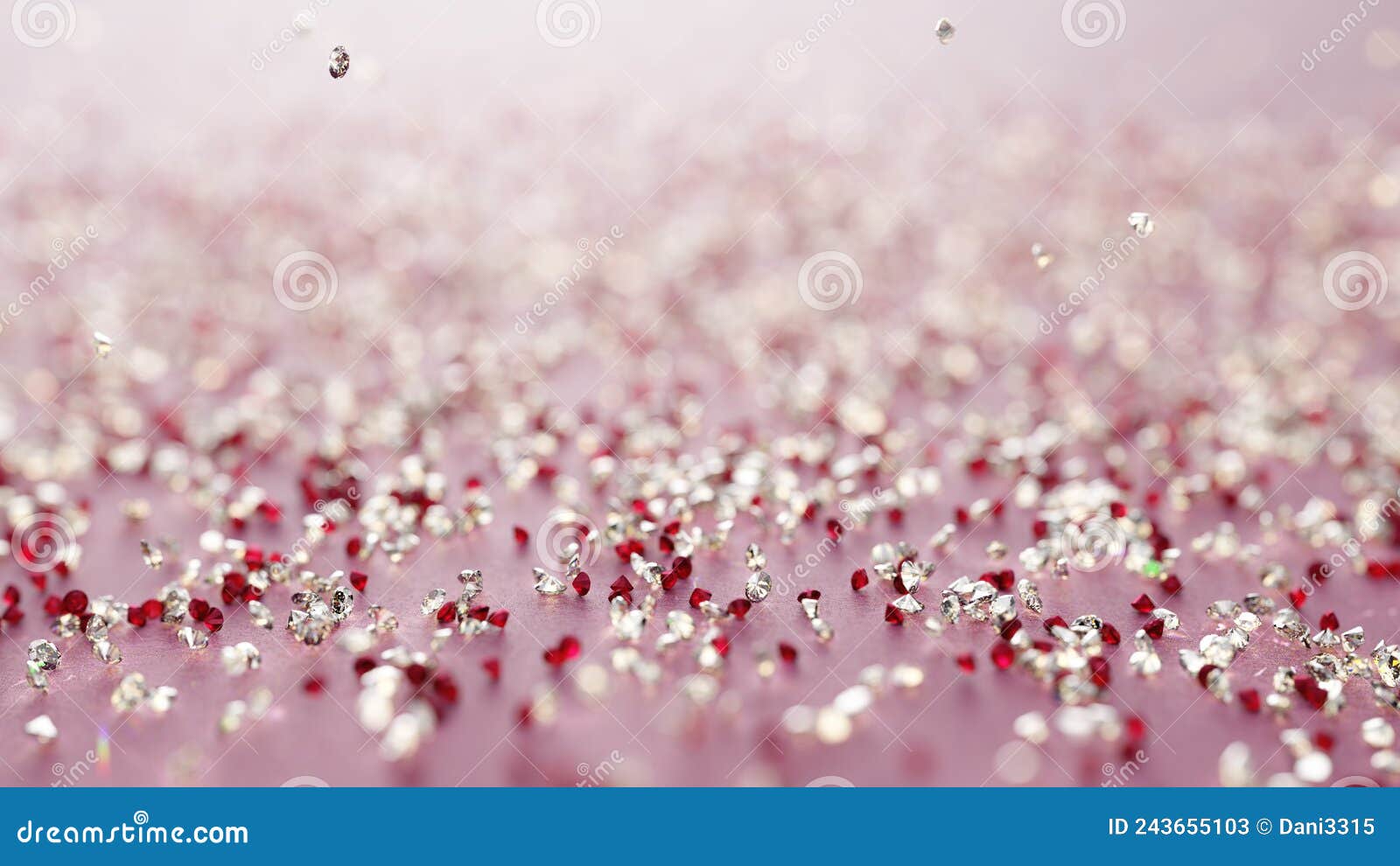 Diamond and Ruby Rain on Pink Background Stock Image - Image of ...