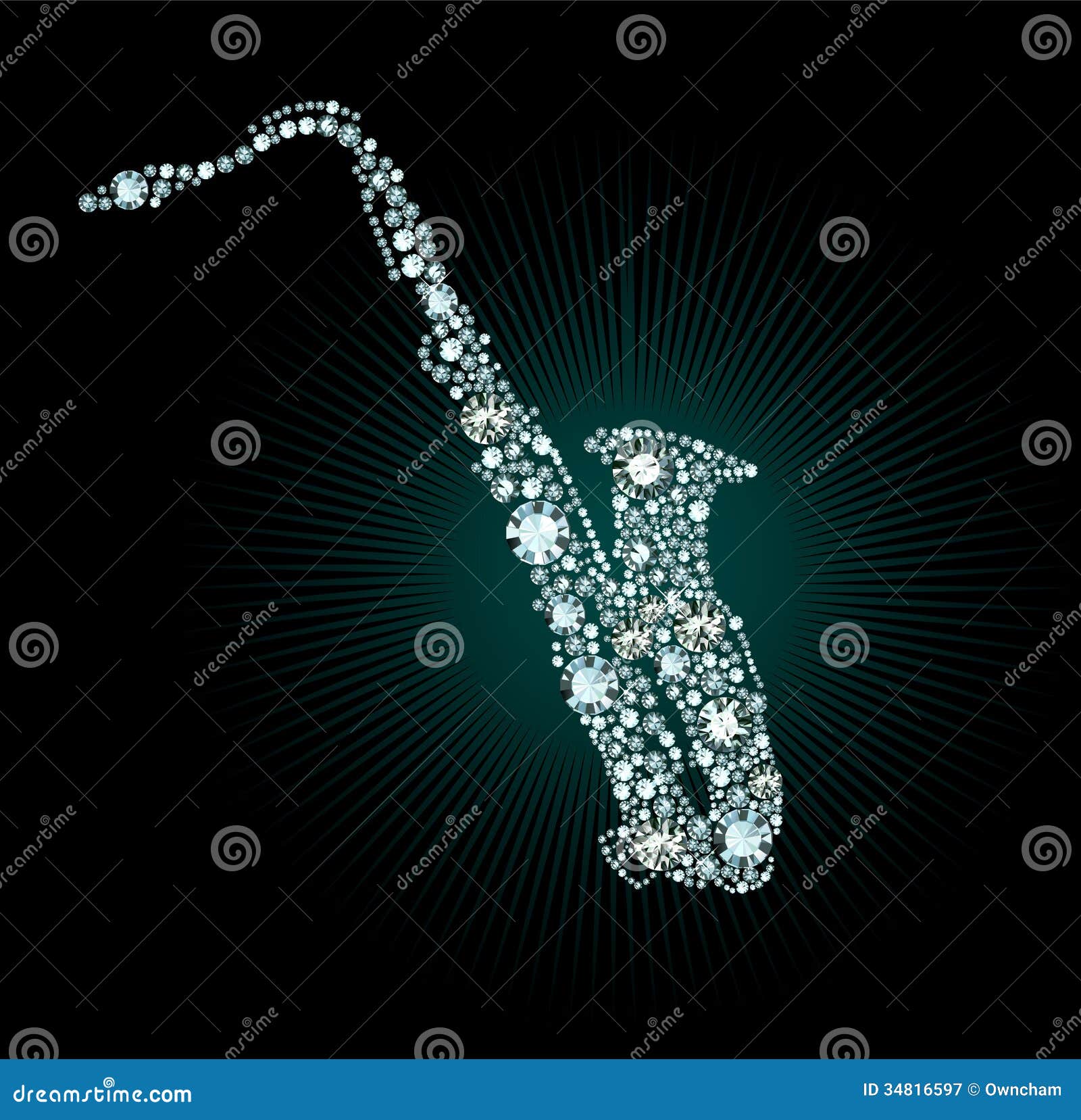 Diamond Saxophone stock illustration. Illustration of exuberance - 34816597